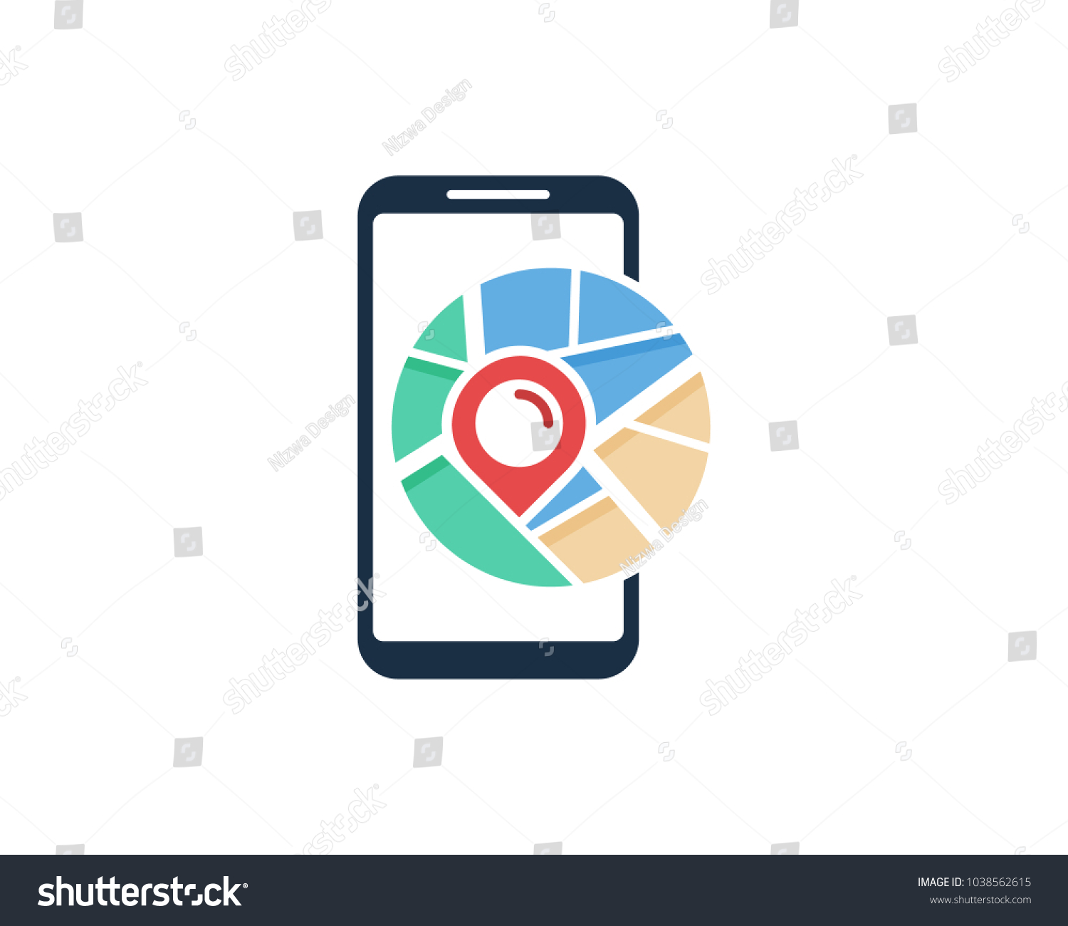 Map Smartphone Icon Logo Design Element Stock Vector (Royalty Free ...