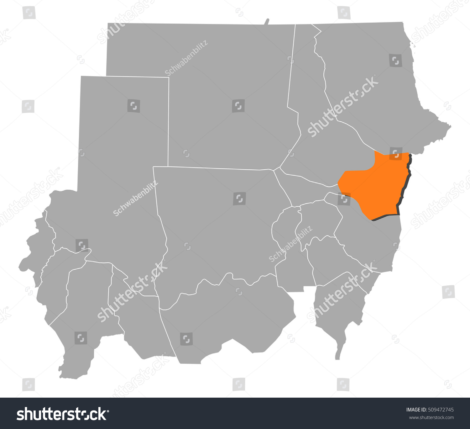 Map Sudan Kassala Stock Vector (Royalty Free) 509472745 | Shutterstock