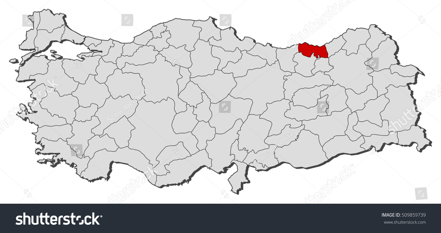 Map Turkey Trabzon Stock Vector (Royalty Free) 509859739 | Shutterstock