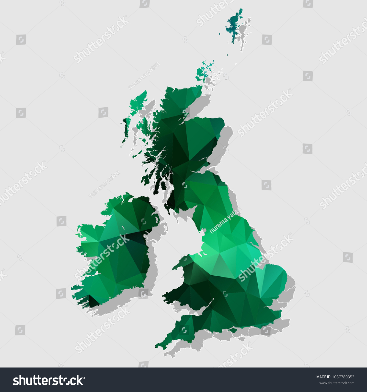 Mapukcounties Map Each City Combines Polygon: vector de stock (libre de ...