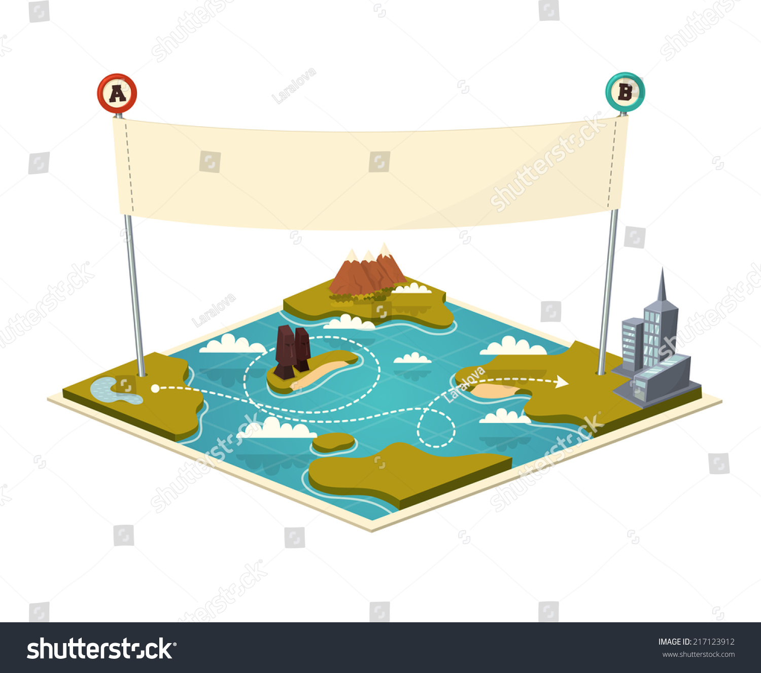 Map Banner Vector Illustration Stock Vector (Royalty Free) 217123912 ...