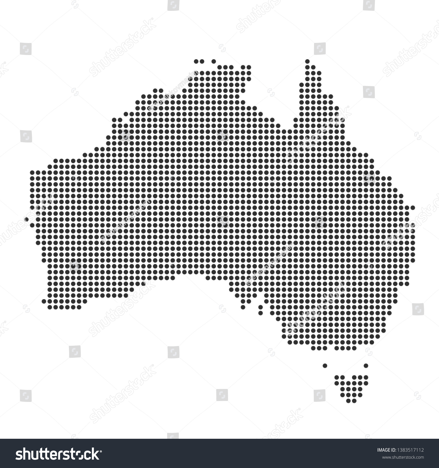 Map Dot Australia Stock Vector (Royalty Free) 1383517112