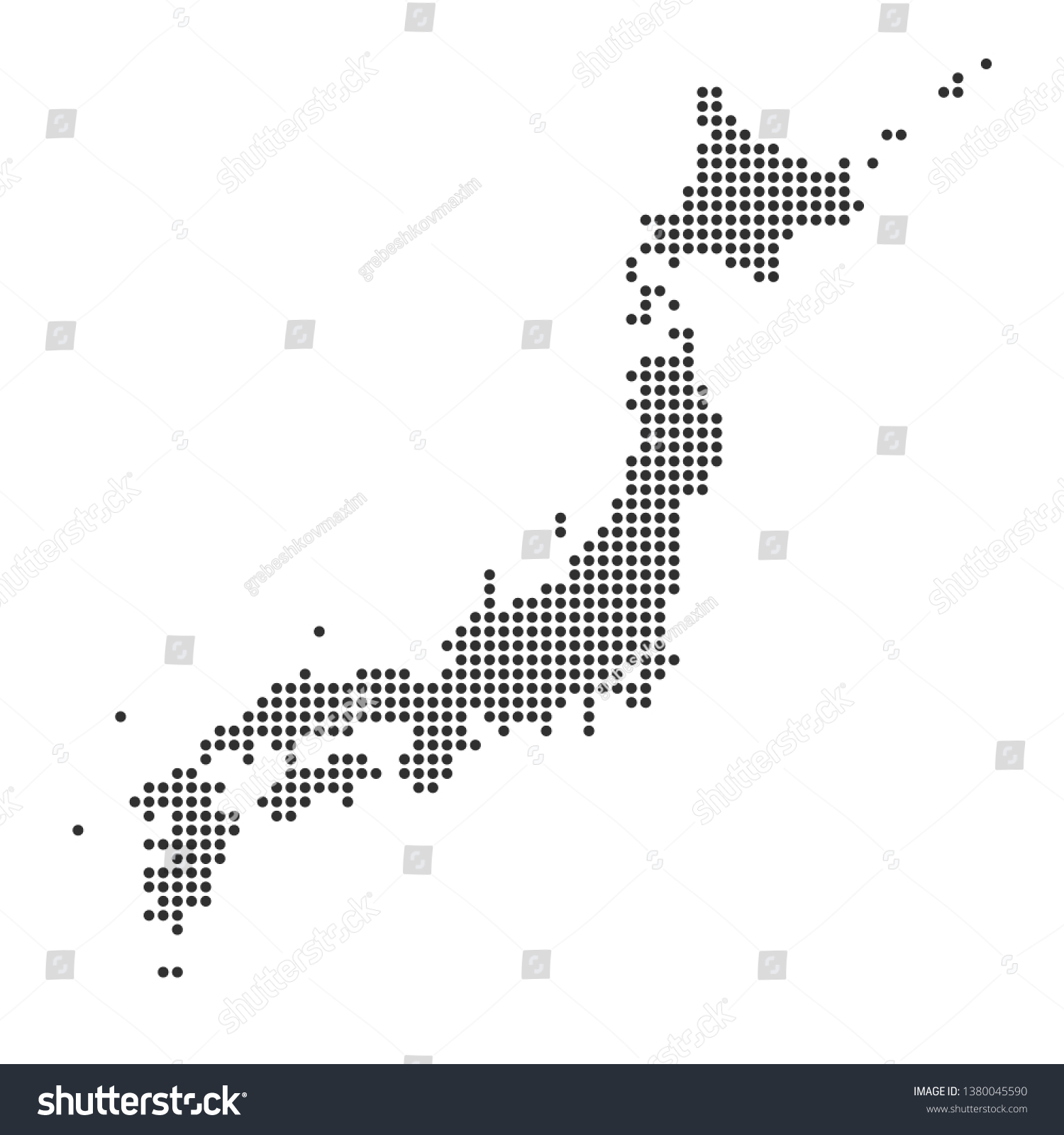 Map Dot Japan Stock Vector (Royalty Free) 1380045590 | Shutterstock