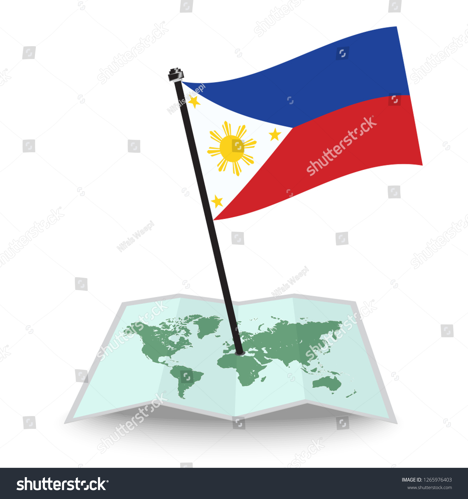 Map Flag Philippines Isolated On White: vector de stock (libre de ... Map Flag Philippines Isolated On White: vector de stock (libre de ...
