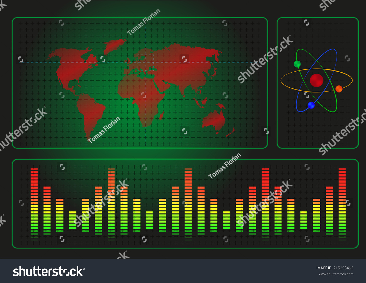 Map Graph Rounded Atom Symbol Separate Stock Vector (Royalty Free ...