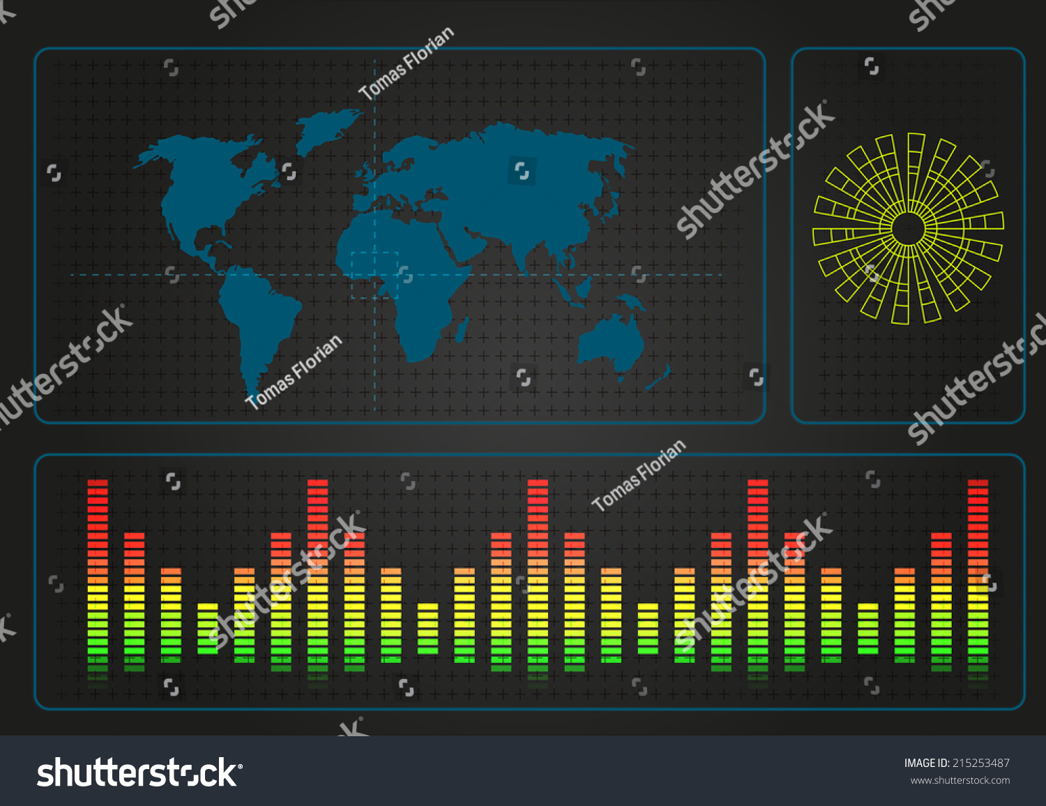 Map Graph Rounded Symbol Separate Banners Stock Vector (Royalty Free ...