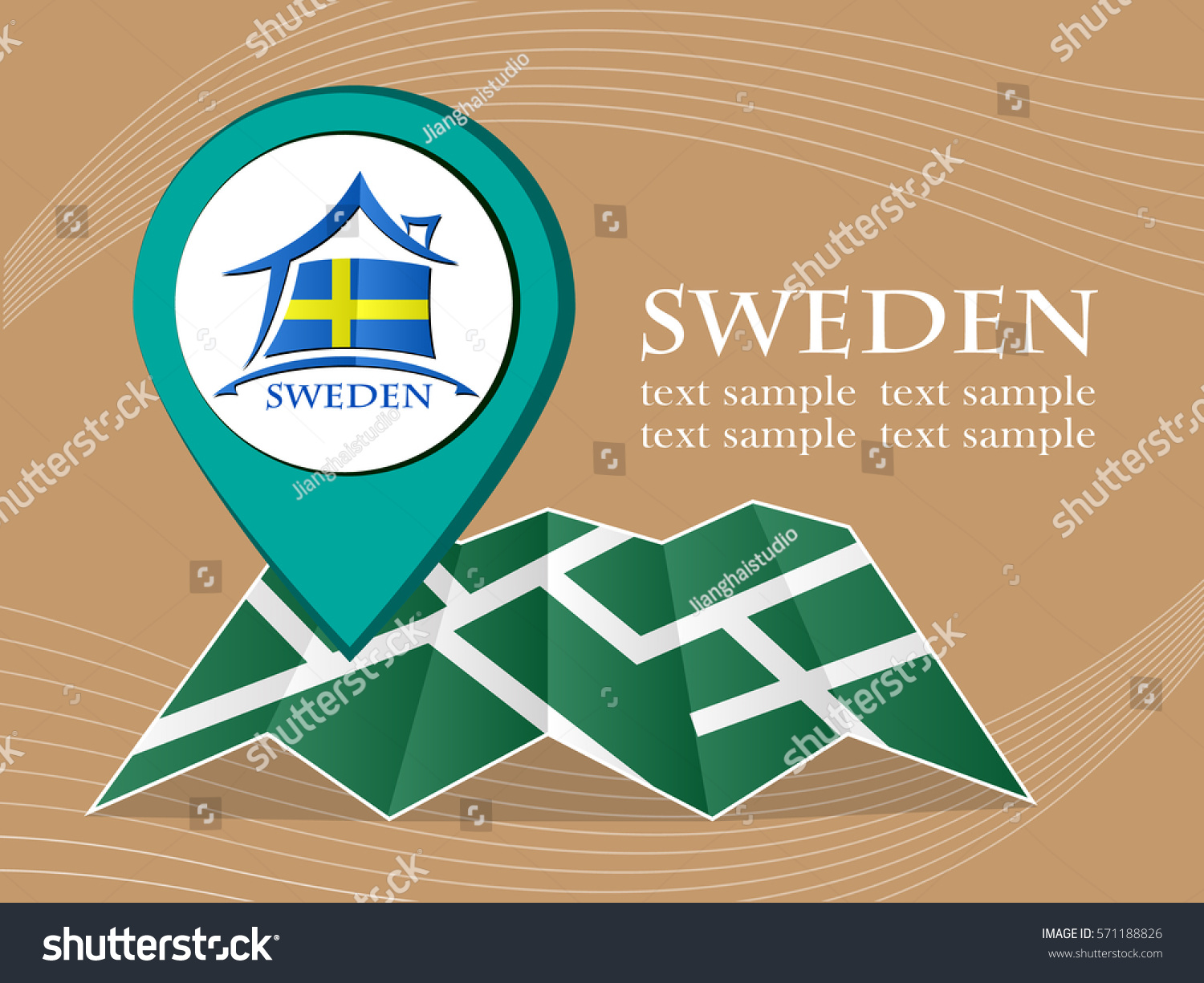 Map Pointer Flag Sweden Vector Illustration: vector de stock (libre de ...