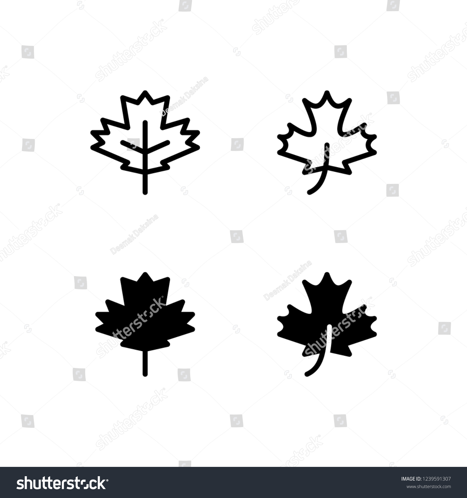 Maple Icon Logo Vector Symbol Canada Stock Vector (Royalty Free ...