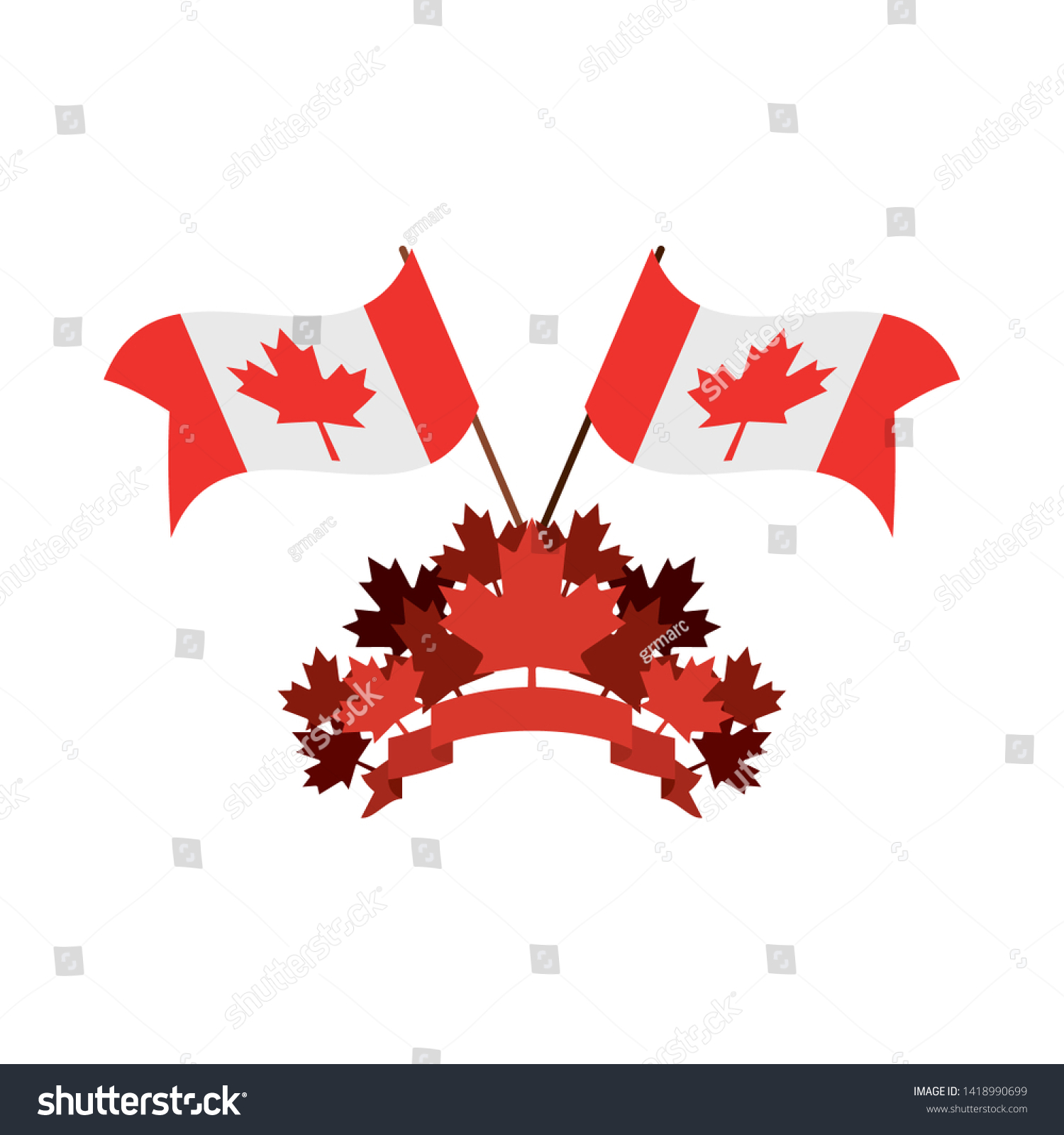 Maple Leaf Canada Symbol Design Stock Vector (Royalty Free) 1418990699 ...