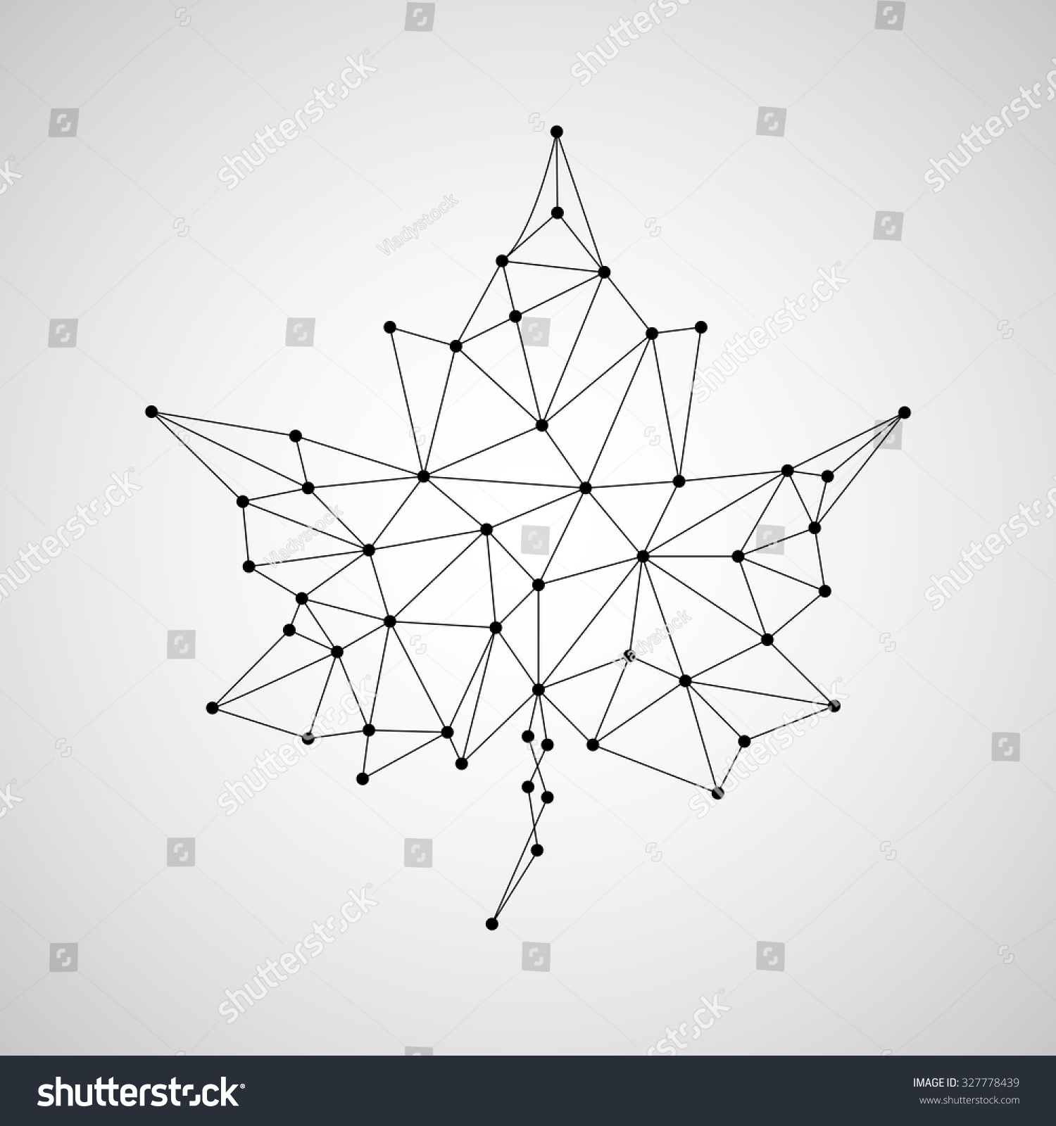 Maple Leaf Abstract Geometric Shape Vector Stock Vector 327778439 ...
