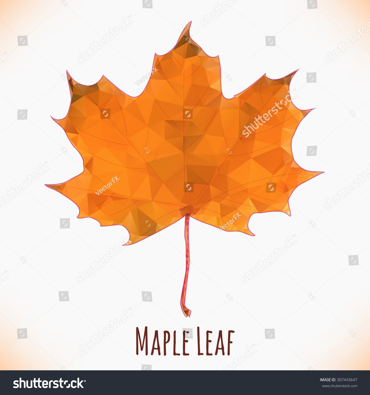 Maple Leaf Low Polygon Triangular Style Stock Vector (Royalty Free ...