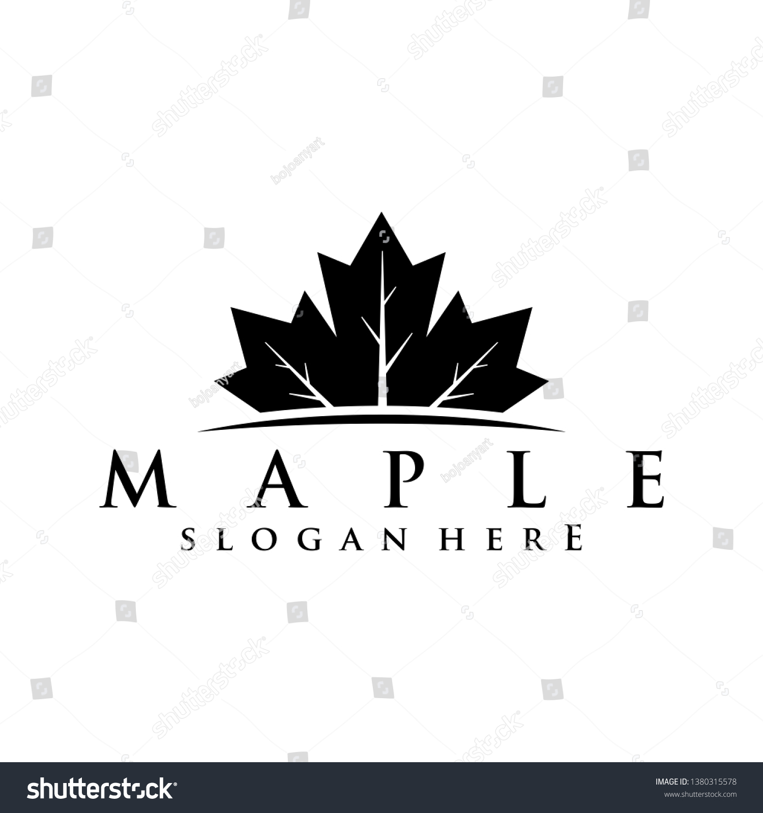 Maple Logo Concept Black White Vector Stock Vector (Royalty Free ...