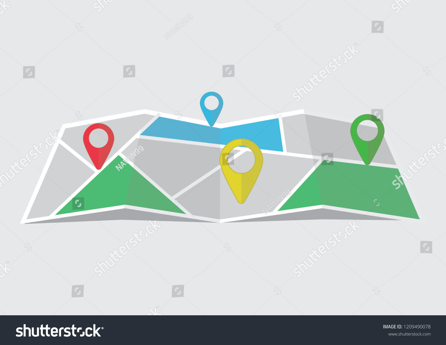 Mapping Map Pin Cartoon Illustrator Design Stock Vector (Royalty Free ...