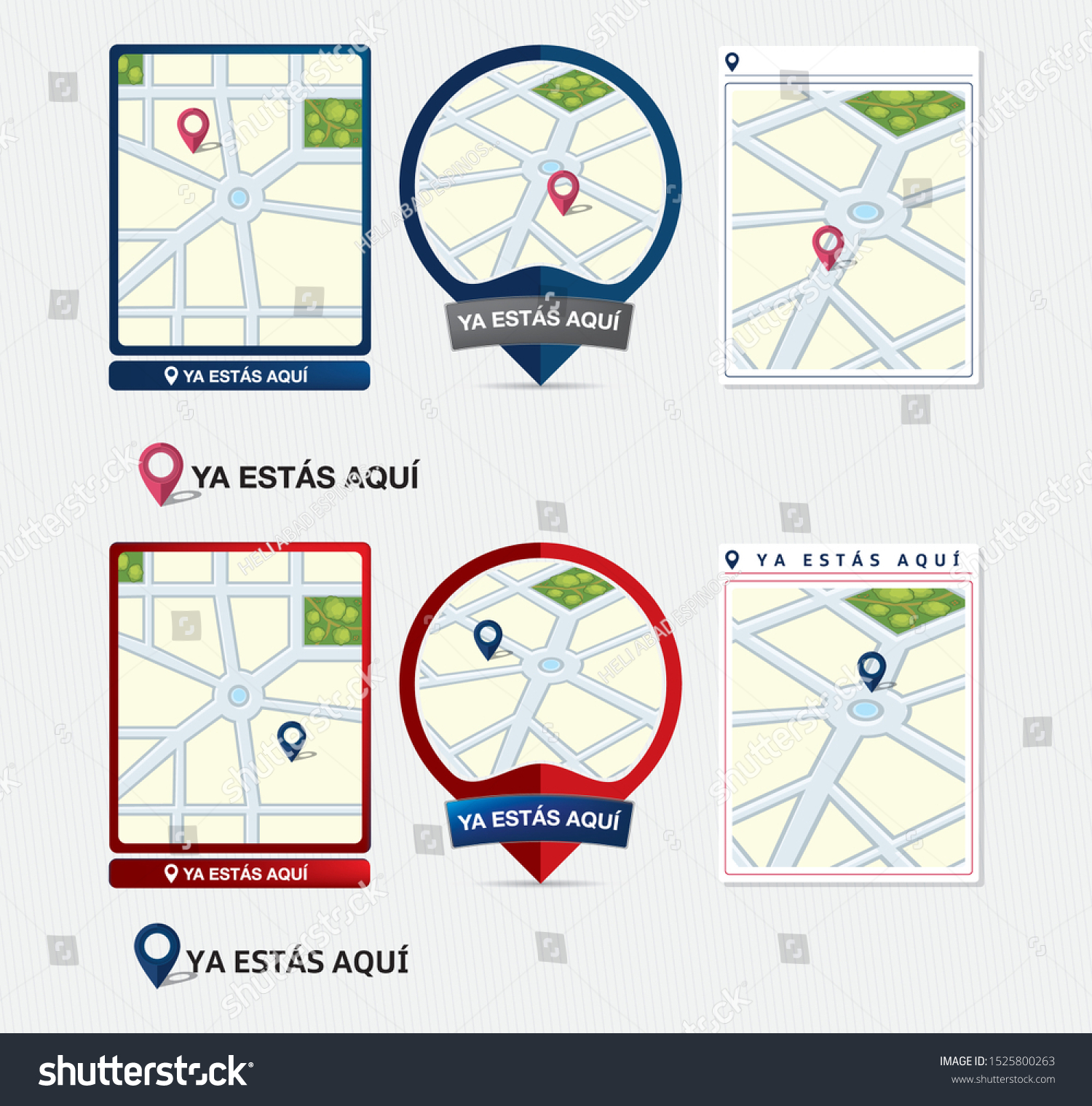 Maps Within Point Markers Location Here Stock Vector (Royalty Free ...