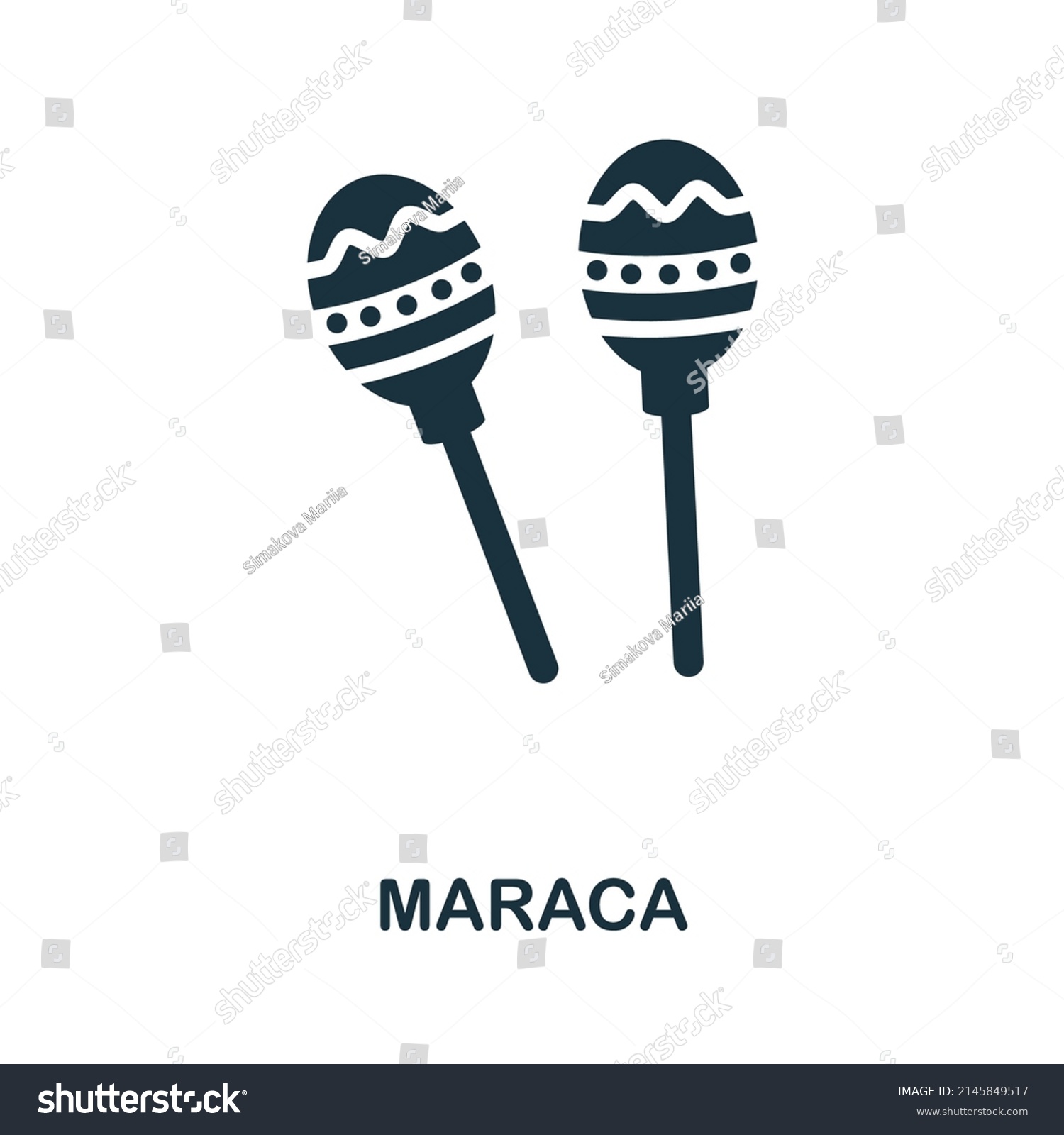 Maraca Icon Simple Element Musical Instruments Stock Vector (Royalty ...