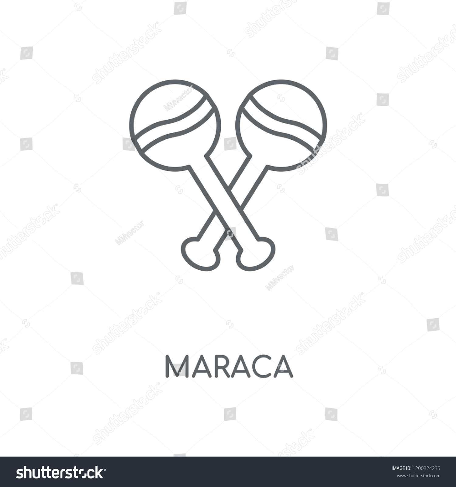 Maraca Linear Icon Maraca Concept Stroke Stock Vector (Royalty Free ...