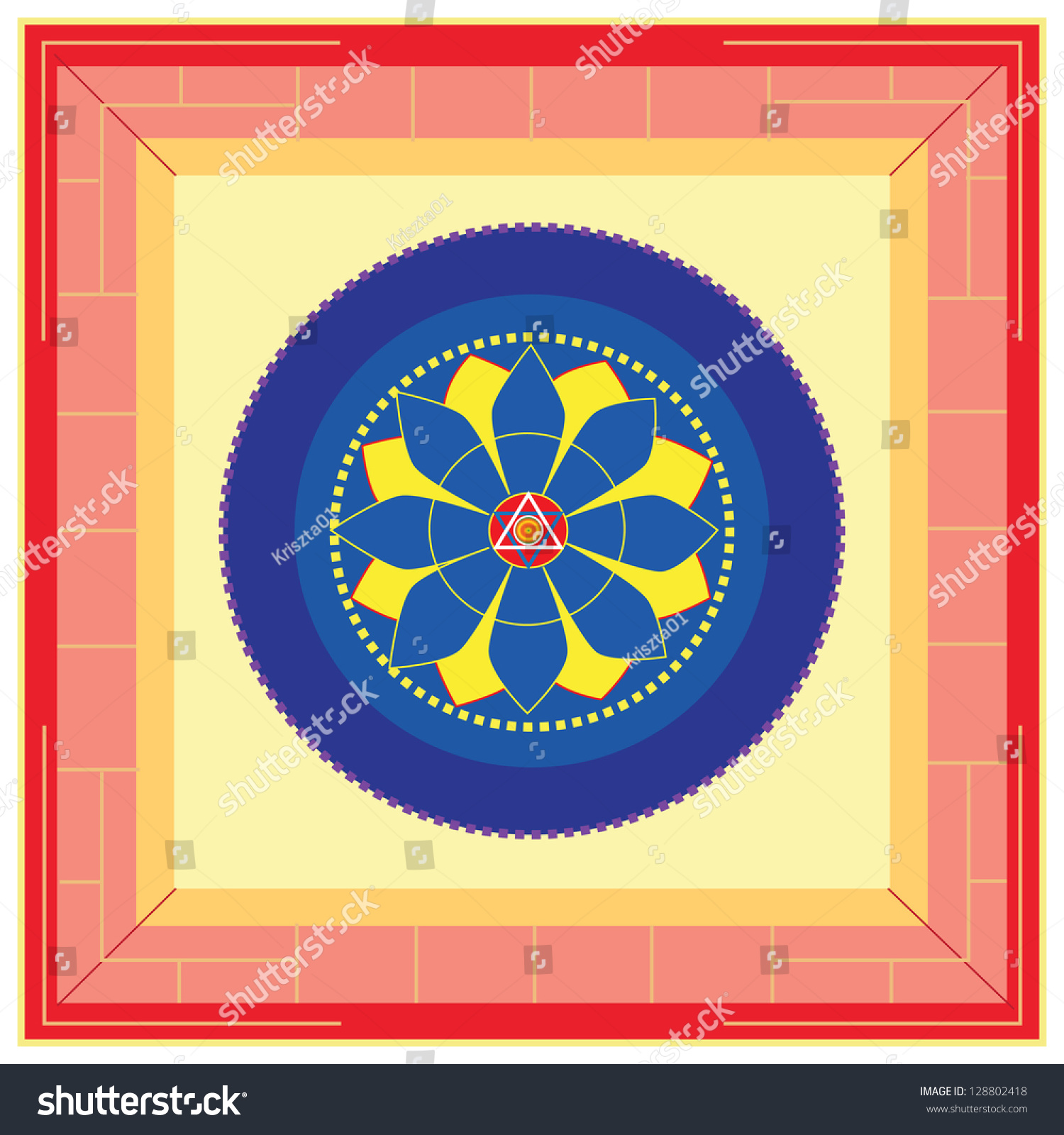 Marapurusha Yantra Sacral Mandala Stock Vector (Royalty Free) 128802418 ...