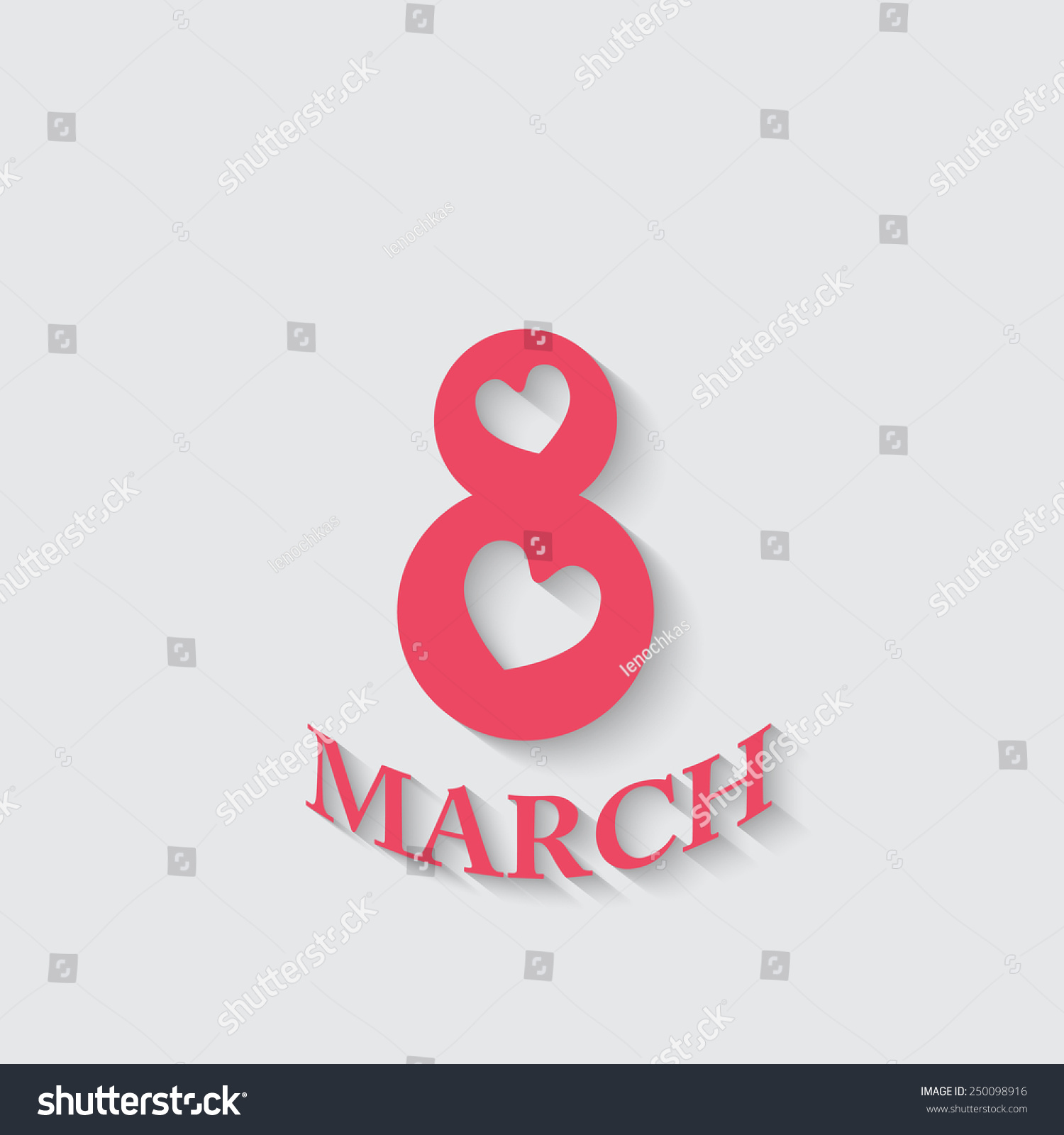 March 8 Text Design Stock Vector 250098916 - Shutterstock