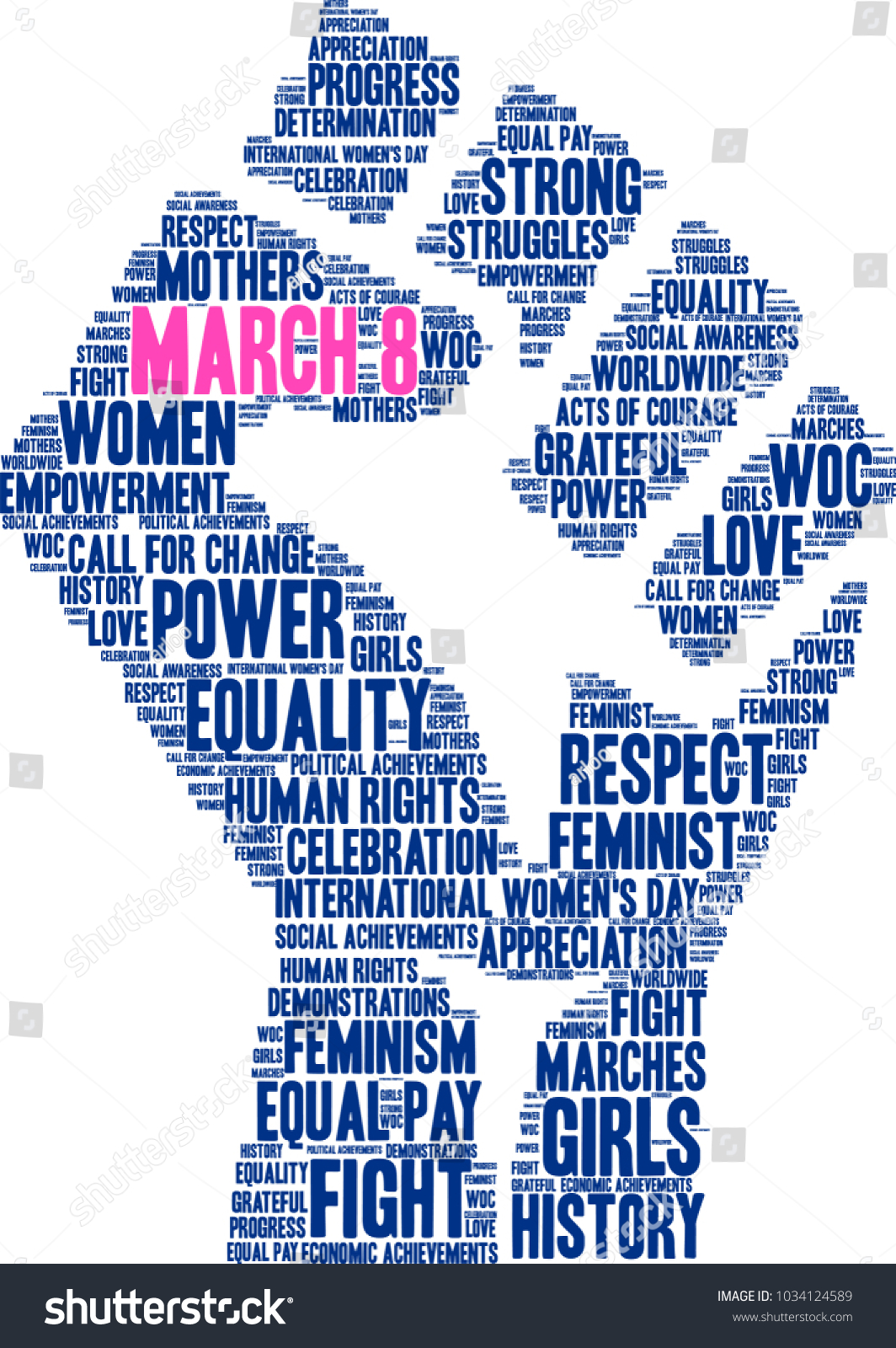March 8 Word Cloud On White Stock Vector (Royalty Free) 1034124589 ...