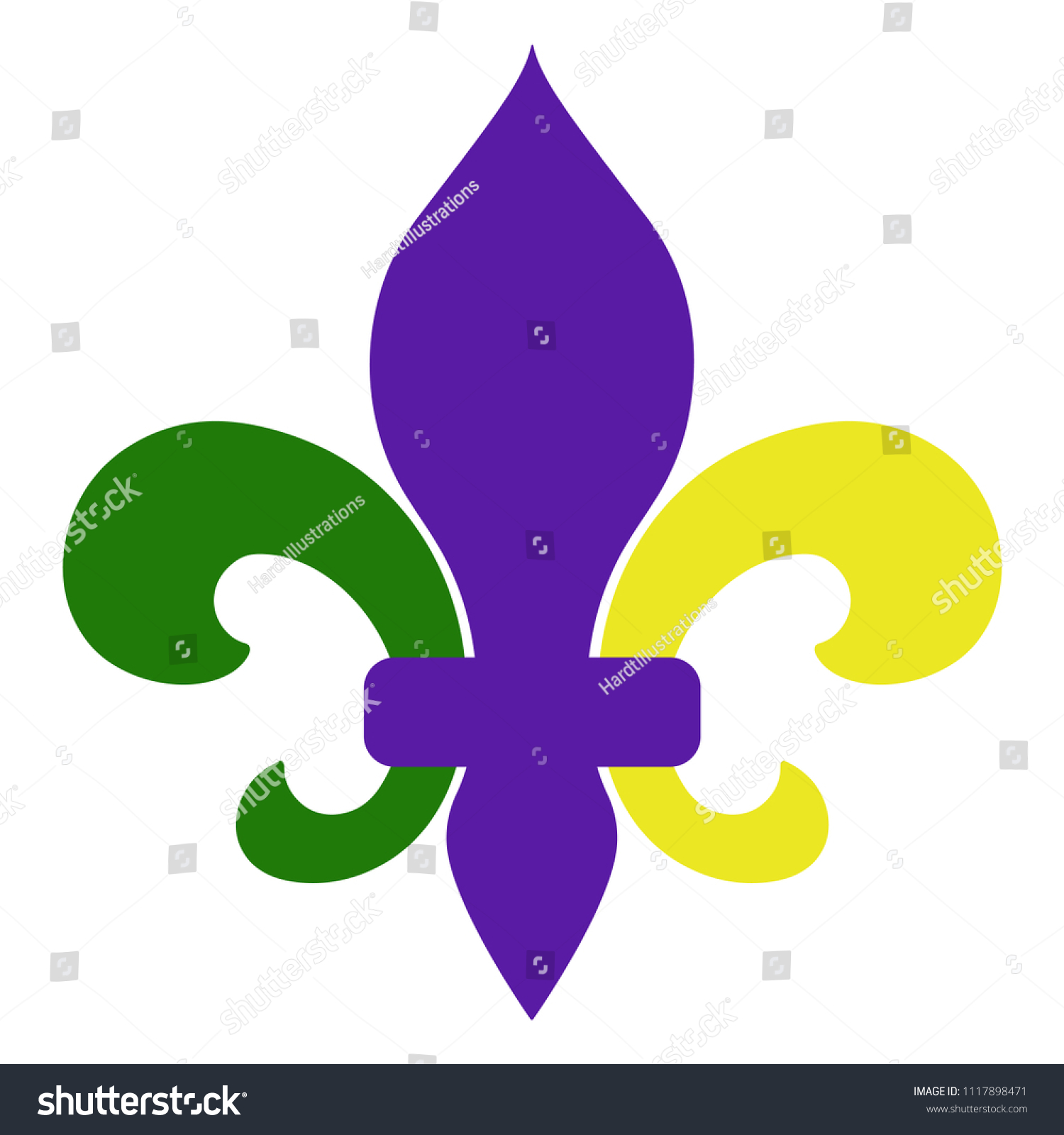 Mardi Gras Fleur De Lis Fleur Stock Vector Royalty Free 1117898471