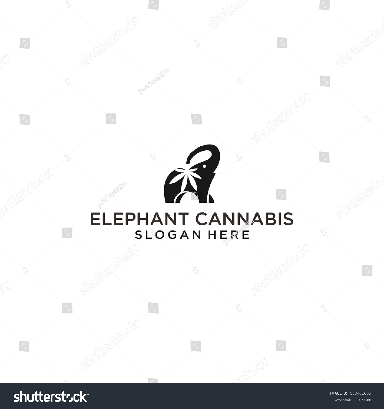Marijuana Elephant Logo Icon Design Vector Stock Vector (Royalty Free ...