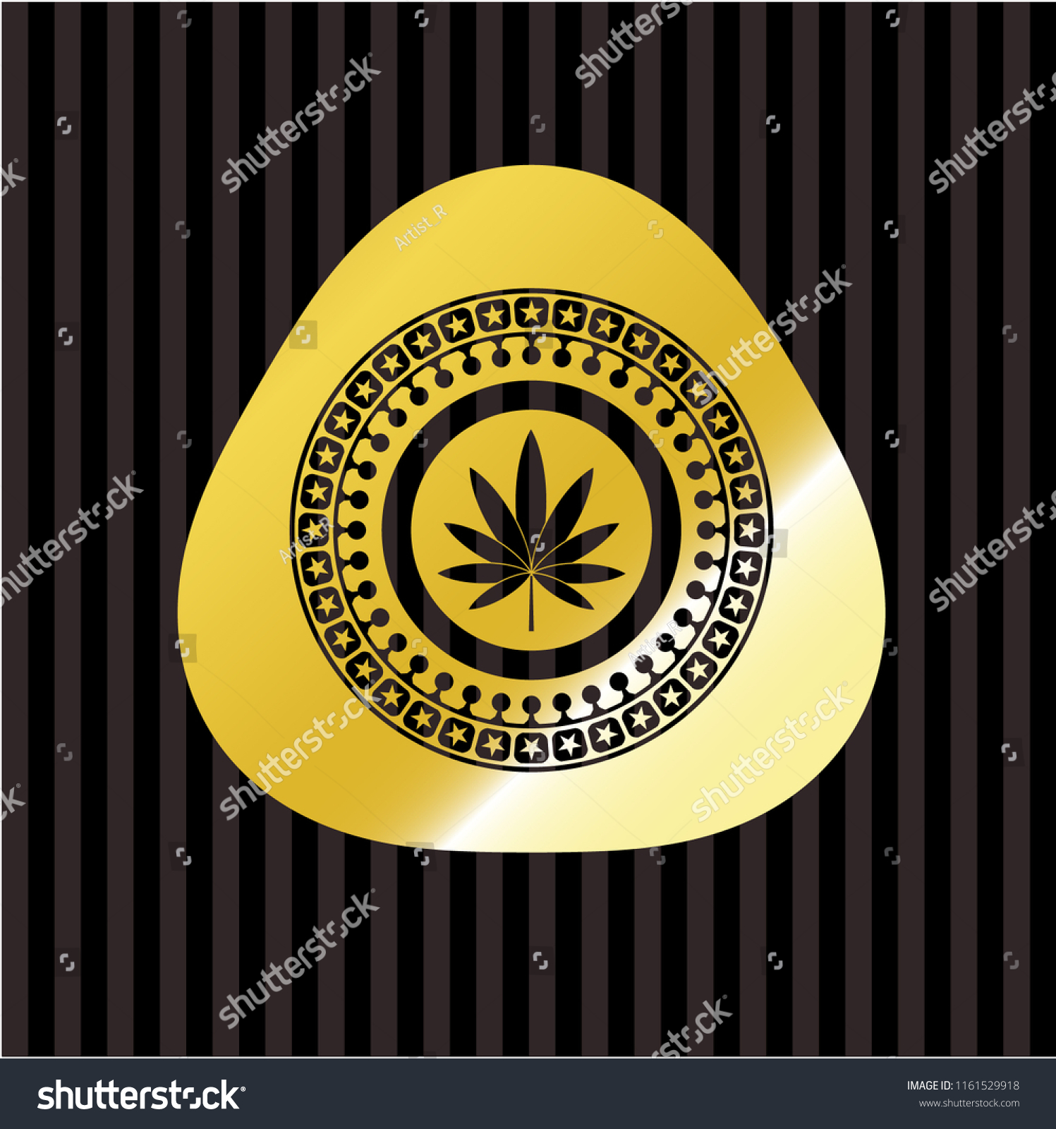 Marijuana Leaf Icon Inside Shiny Badge Stock Vector (Royalty Free ...