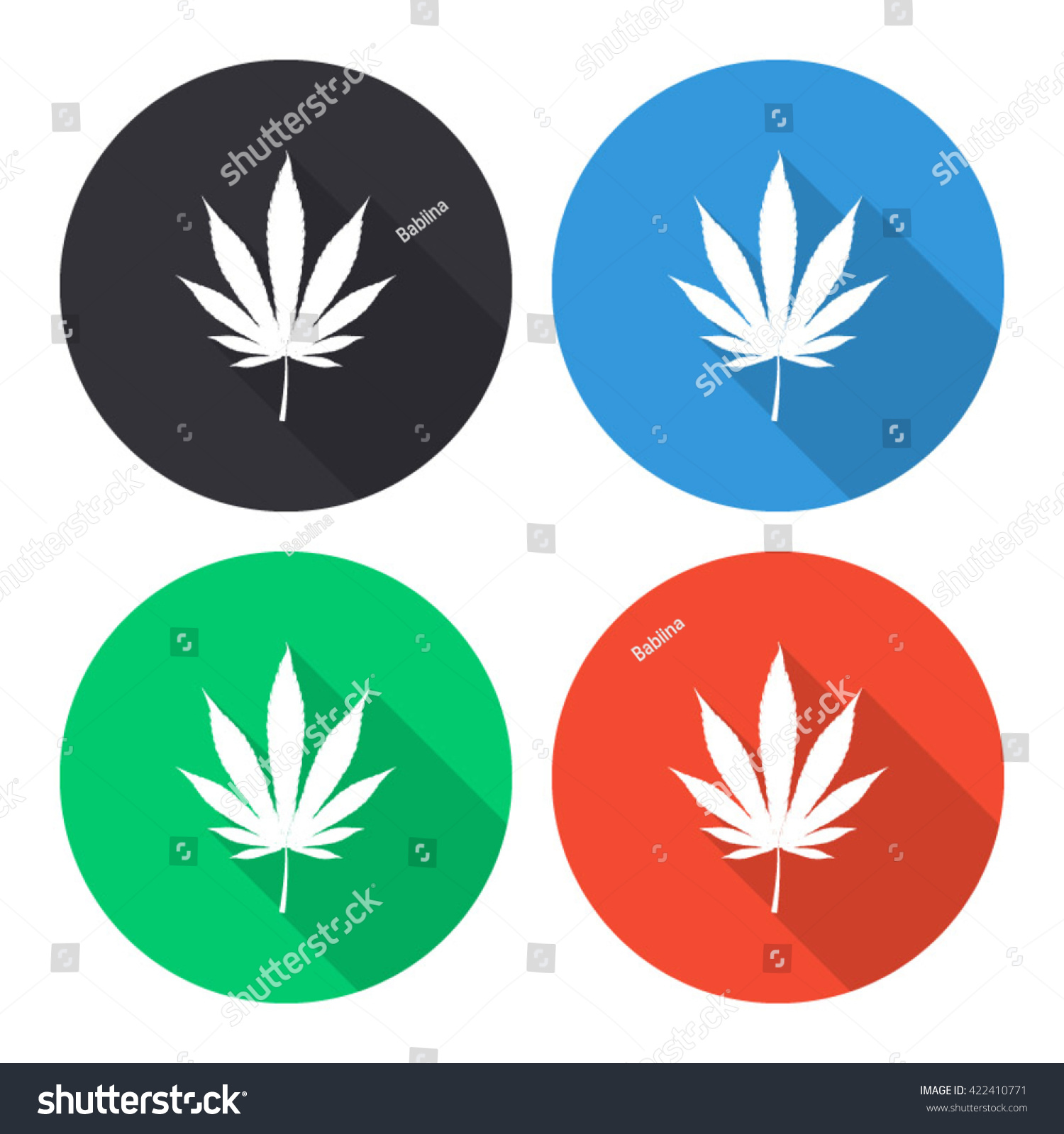 Marijuana Leaf Vector Icon Colored Round Stock Vector (Royalty Free ...
