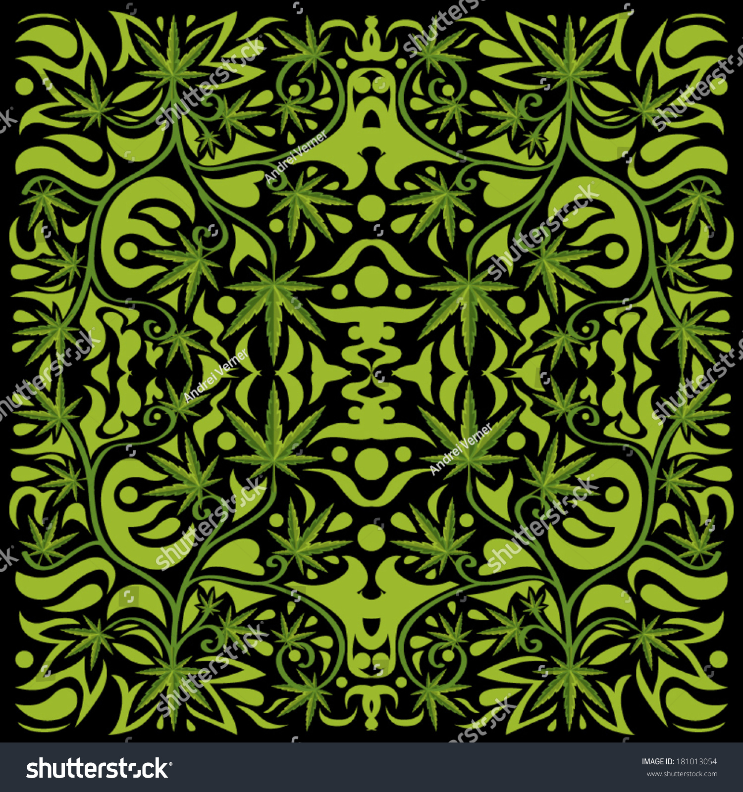Marijuana Leaves Floral Pattern Vector Illustration Stock Vector ...