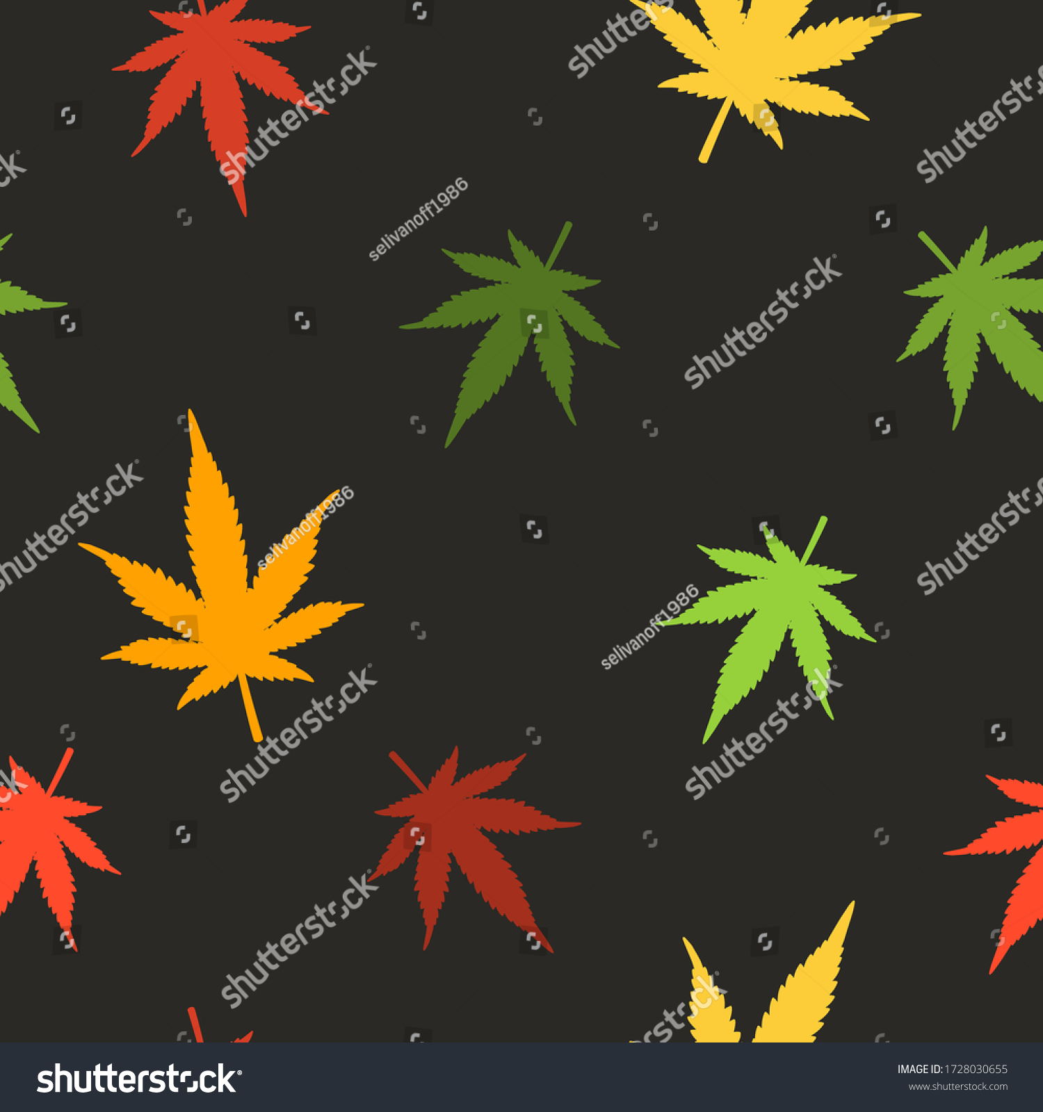 Marijuana Leaves Seamless Vector Pattern Cannabis Stock Vector (Royalty ...