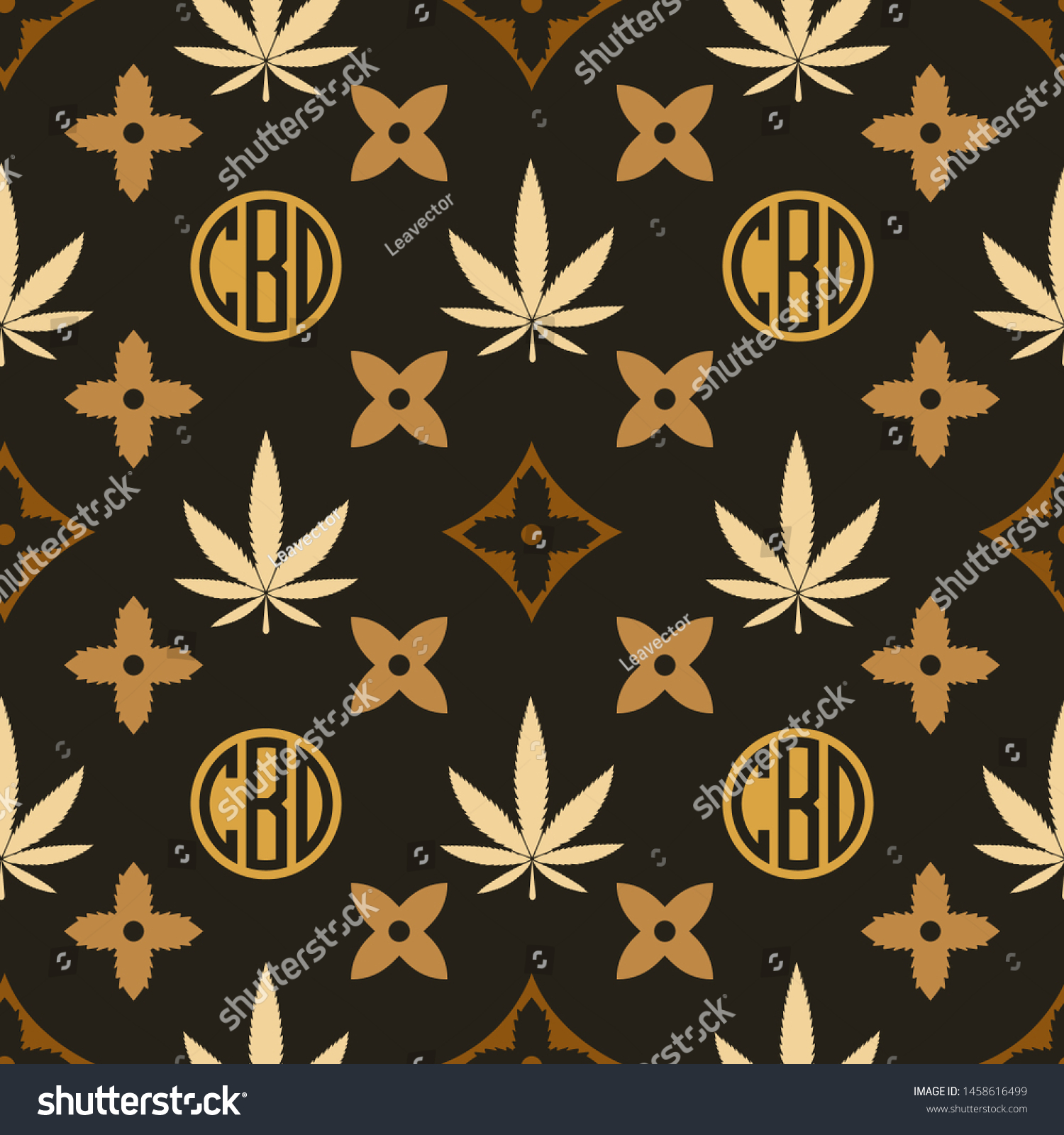 Marijuana Seamless Pattern Vector Illustration Background Stock Vector ...