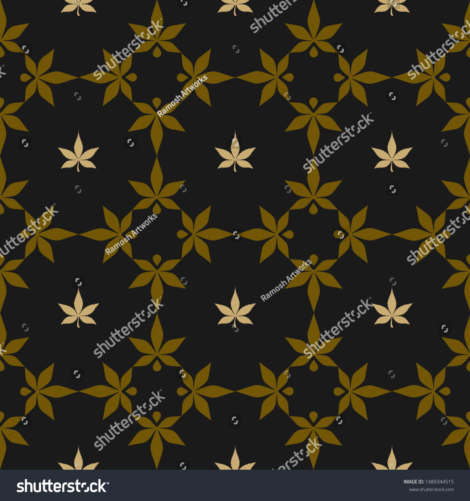 Marijuana Seamless Pattern Weed Vector Cannabis Stock Vector (Royalty ...