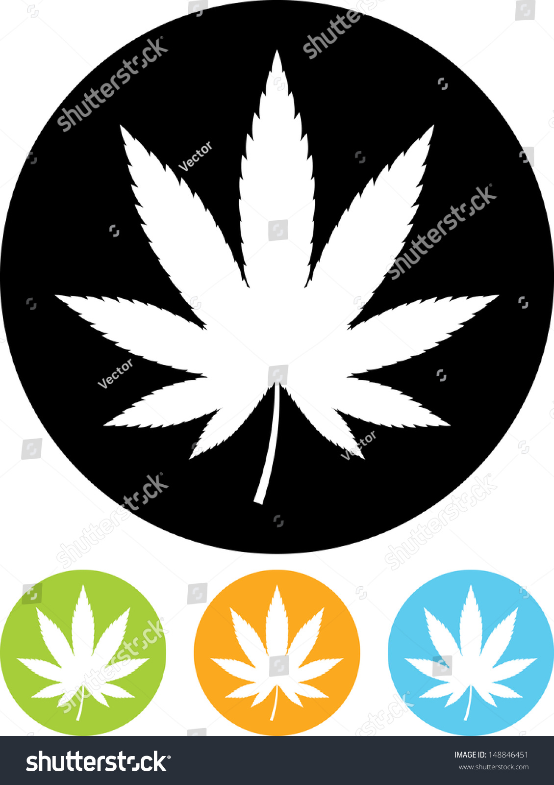 Marijuana Vector Icon Isolated Stock Vector (Royalty Free) 148846451