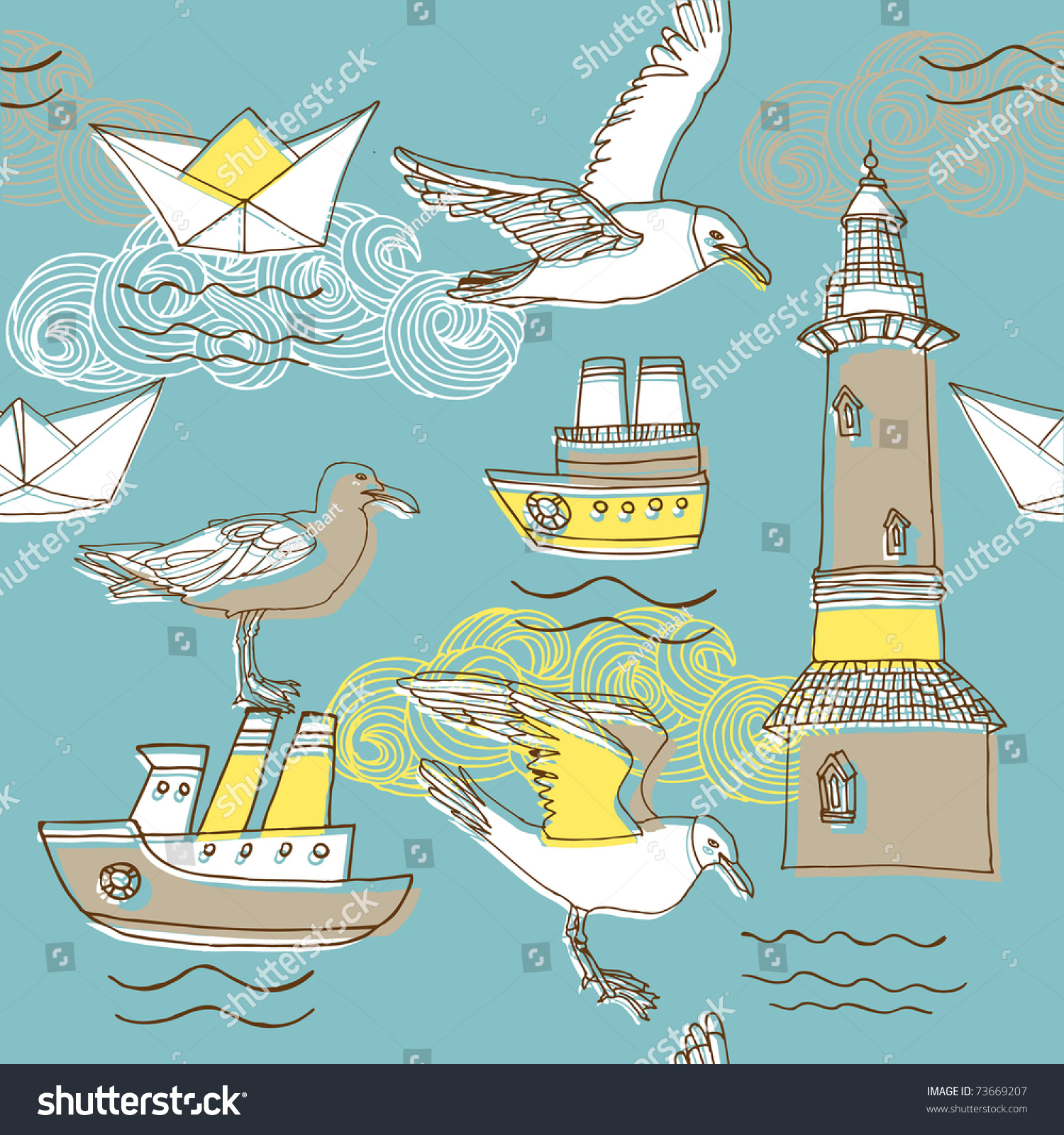 Marine Background Design Stock Vector (Royalty Free) 73669207 ...