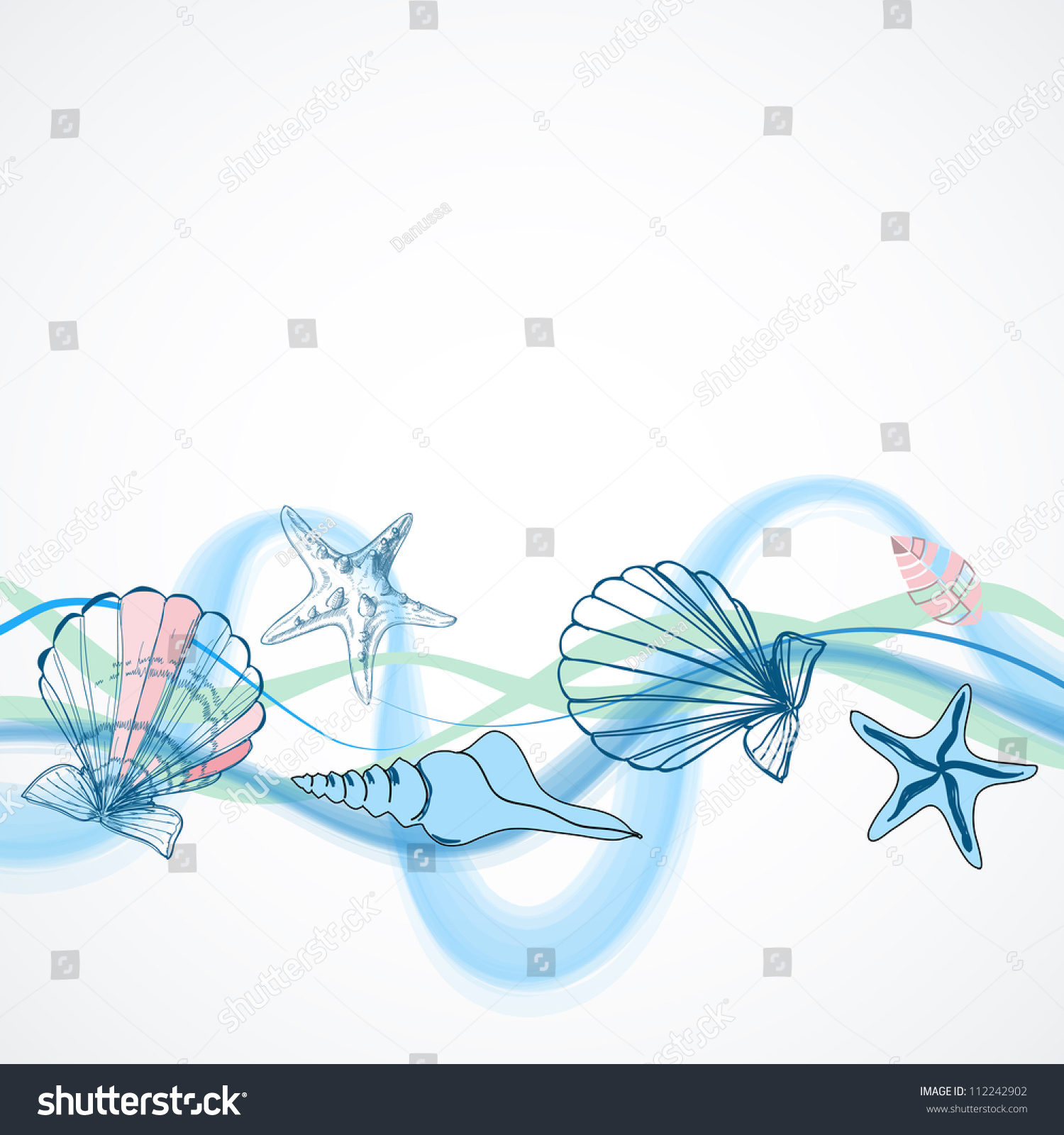 Marine Background Vector Illustration Stock Vector (Royalty Free) 112242902