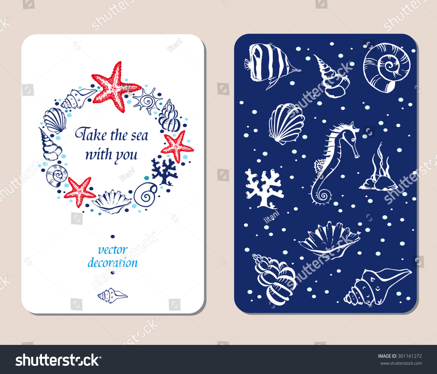 Marine Card Stock Vector (Royalty Free) 301161272 | Shutterstock