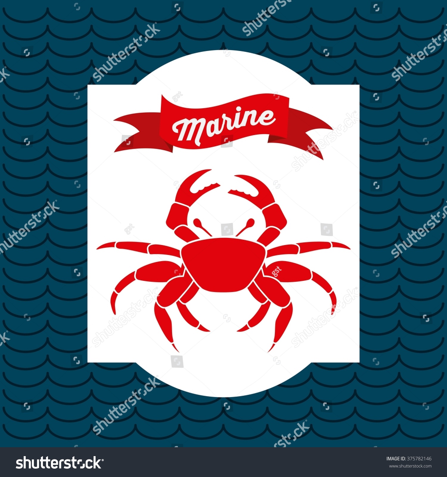 Marine Emblem Design Stock Vector (Royalty Free) 375782146 | Shutterstock