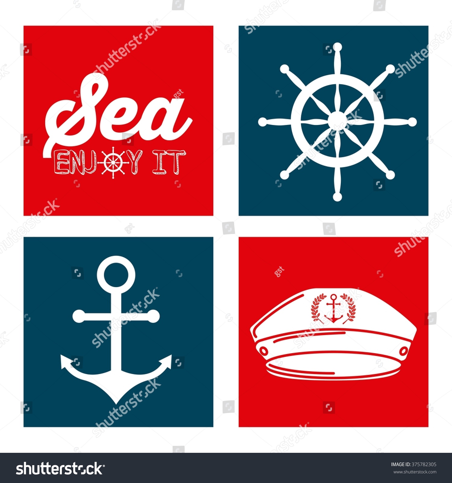 Marine Emblem Design Stock Vector (Royalty Free) 375782305 | Shutterstock