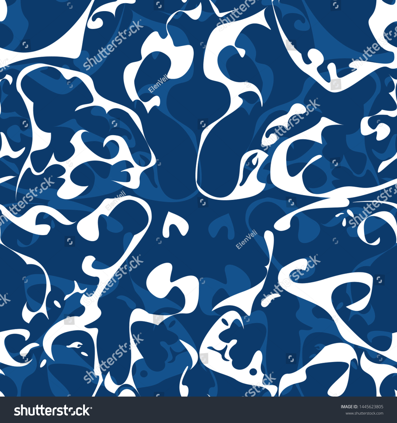 Marine Seamless Pattern Vector Sea Ripple Stock Vector (Royalty Free ...