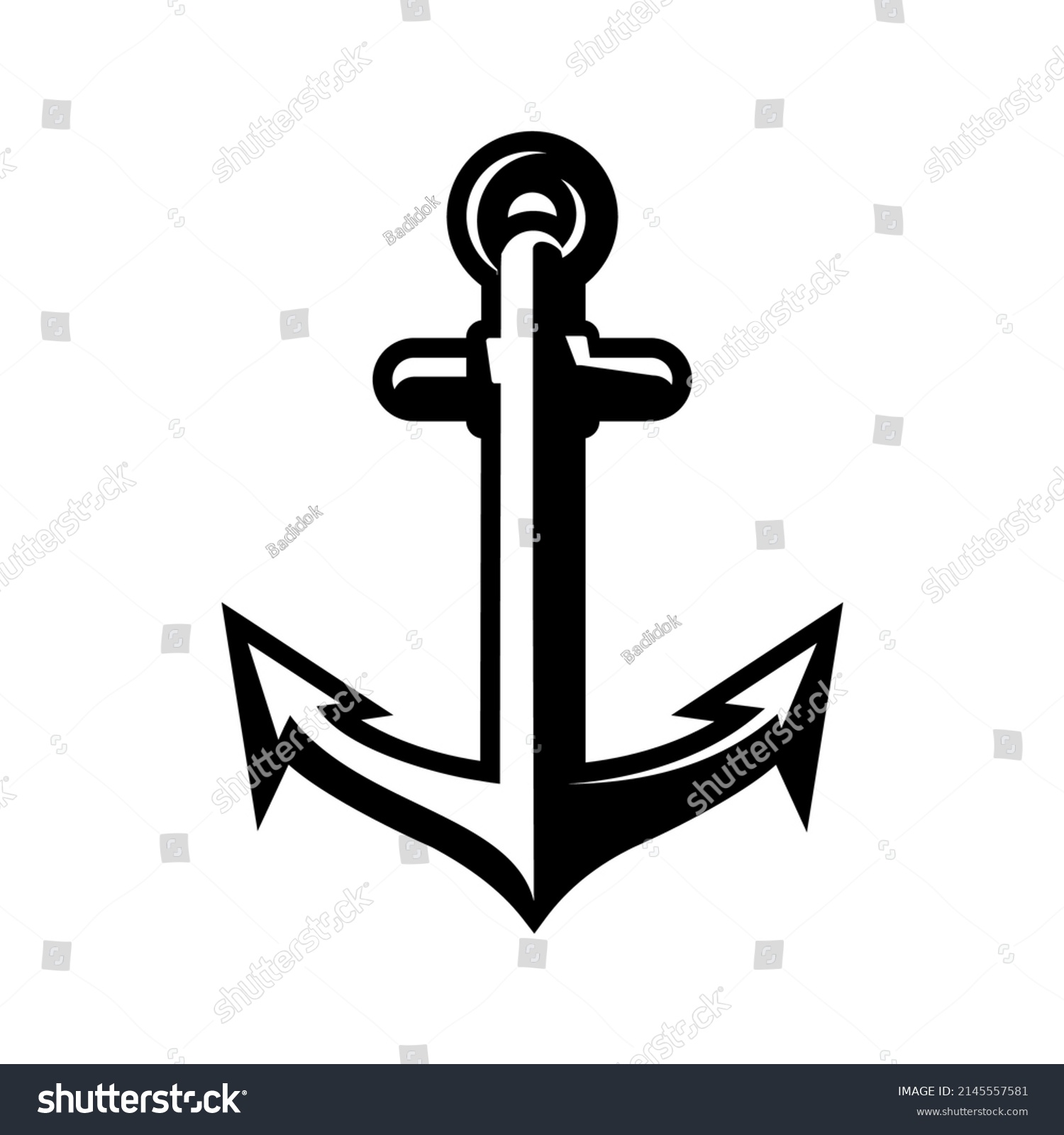 Marine Ship Anchor Design Vector Stock Vector (Royalty Free) 2145557581 ...