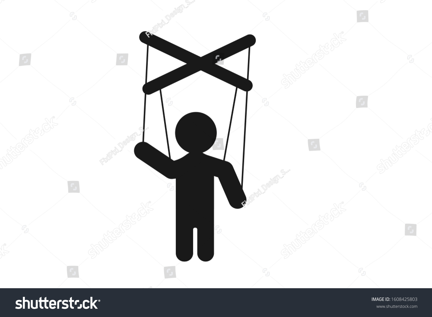 Marionette Puppet Silhouette Icon Vector Stock Vector (Royalty Free ...