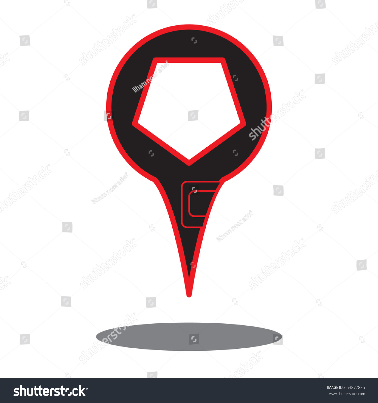 Mark Point Symbol Icon Shadow Stock Vector (Royalty Free) 653877835 ...