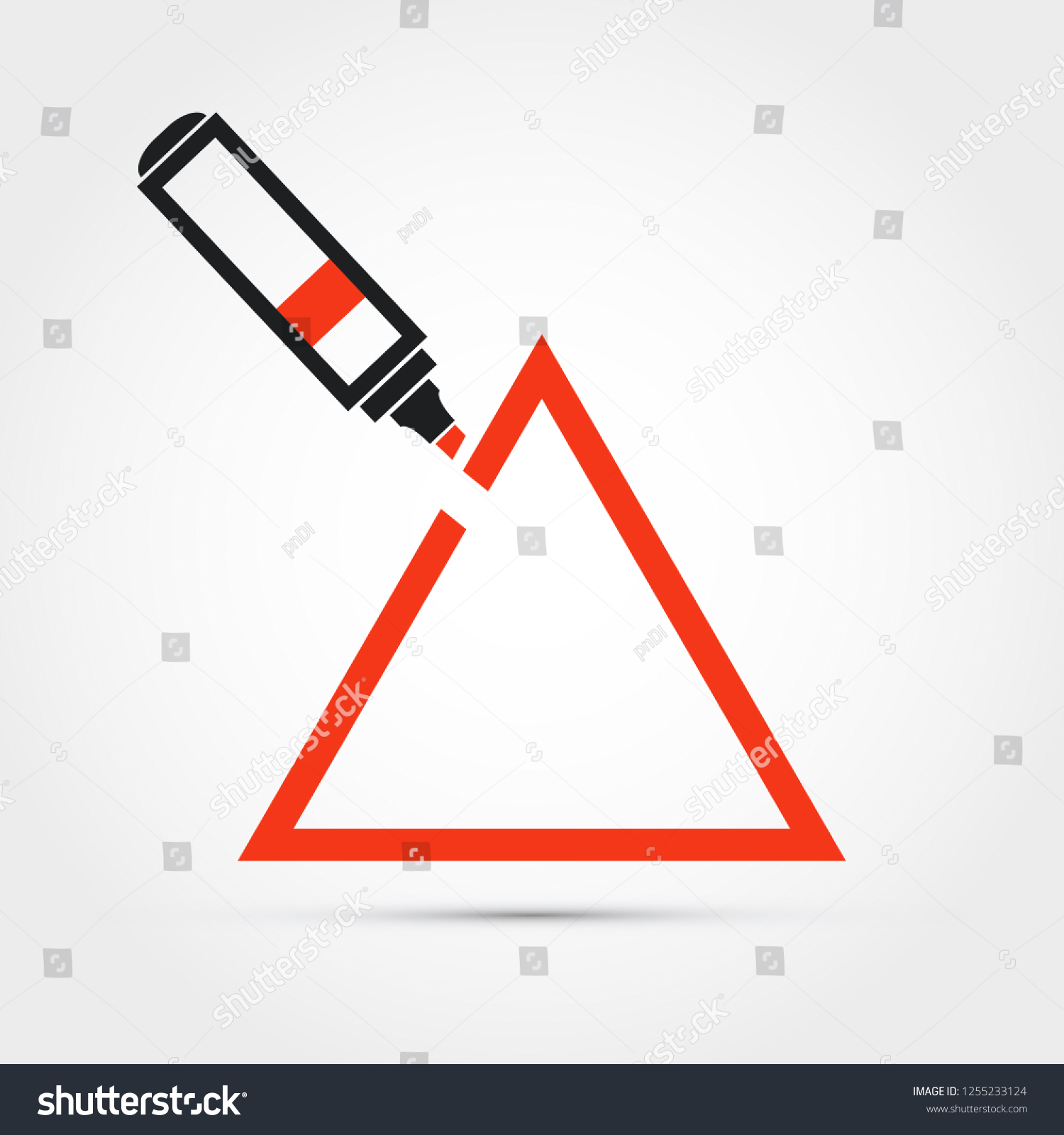 Marker Drawing Triangle Vector Illustration Stock Vector (Royalty Free ...