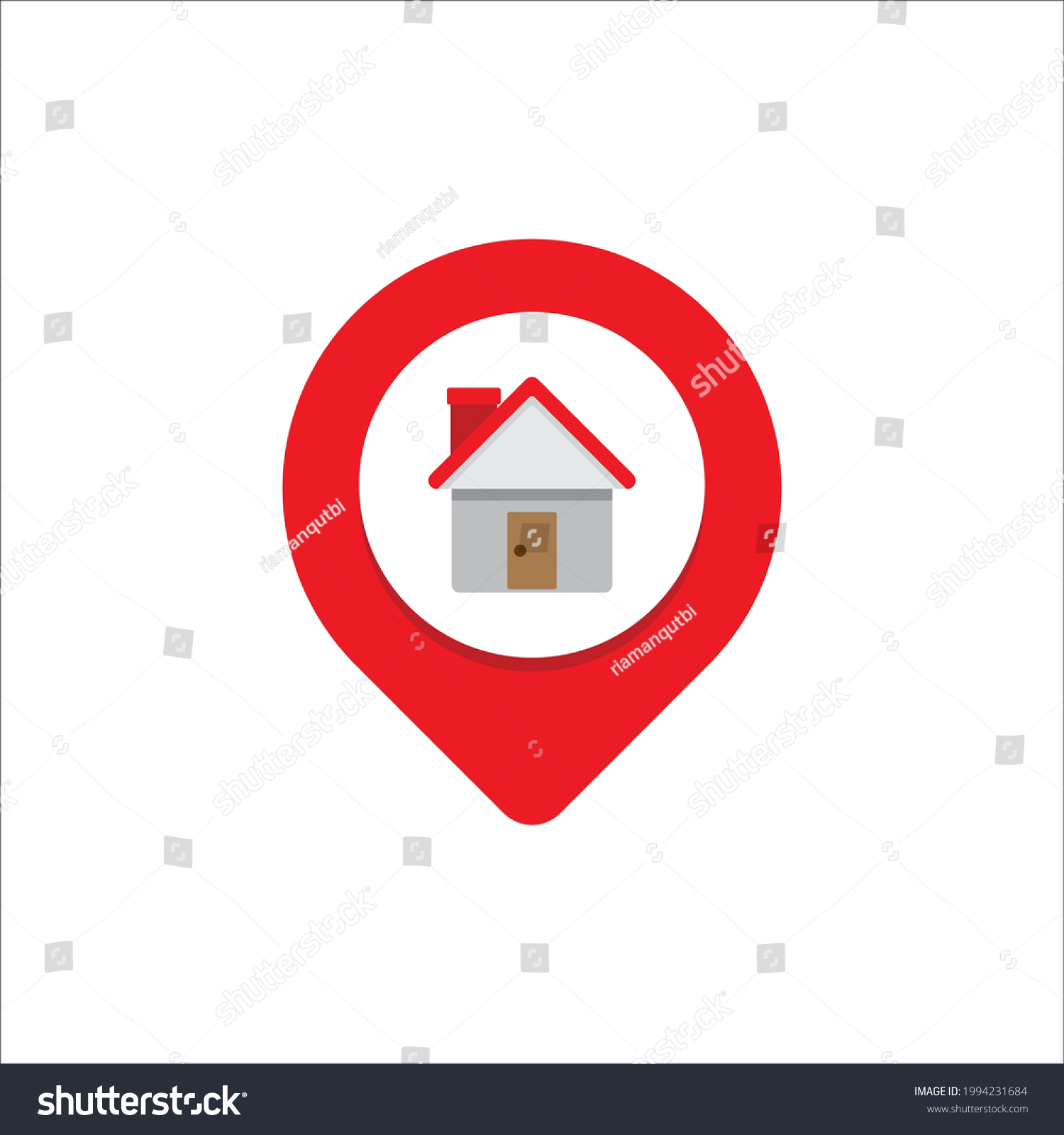 Marker House Address On Map Stock Vector (Royalty Free) 1994231684 ...