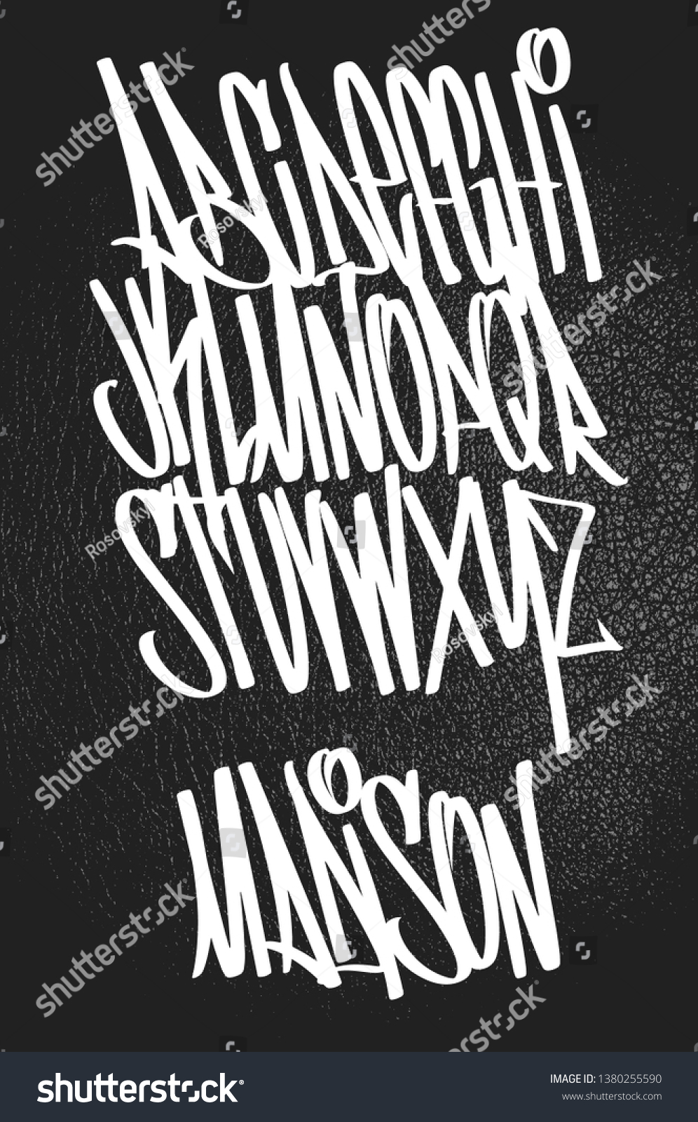 Marker Graffiti Font Stock Vector (Royalty Free) 1380255590