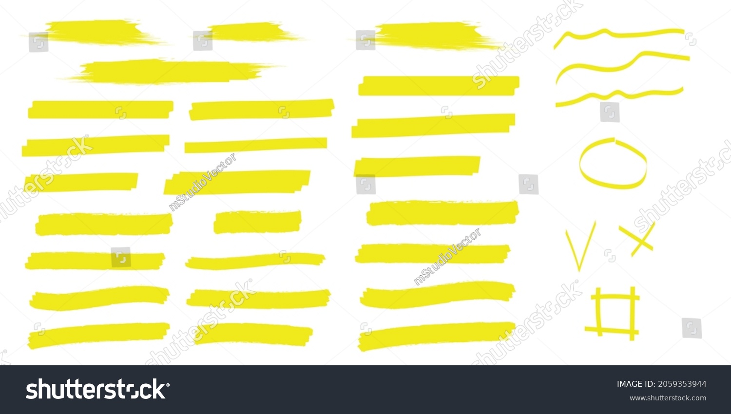 Marker Marks Yellow Marker Text Selection Stock Vector (Royalty Free ...