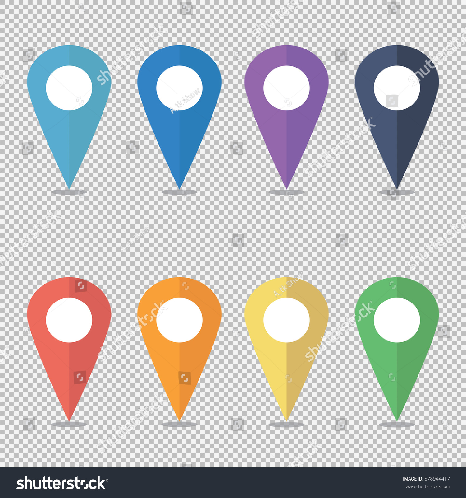 Markers Map Rainbow Colors Stock Vector (Royalty Free) 578944417 ...
