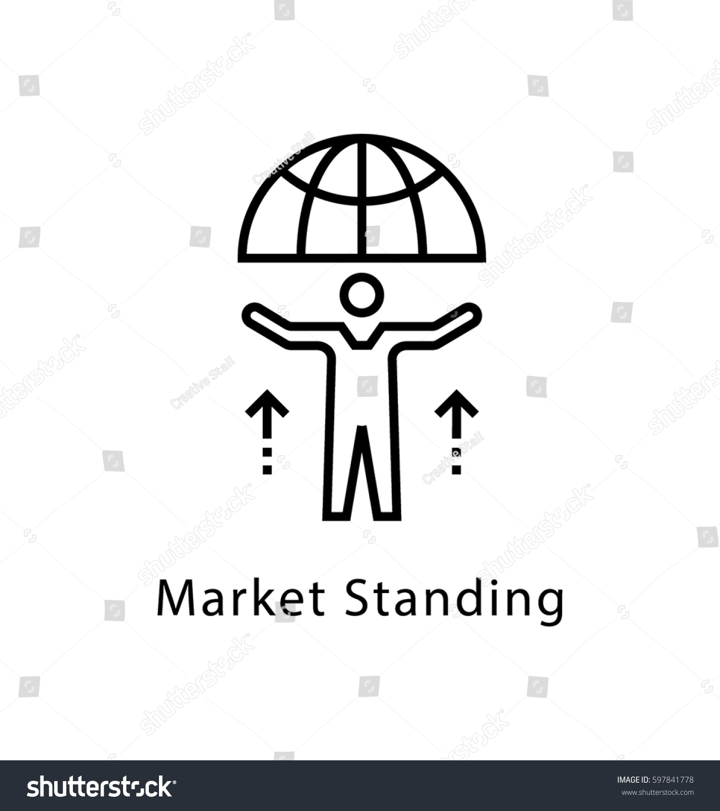 Market Standing Vector Line Icon Stock Vector (Royalty Free) 597841778 ...