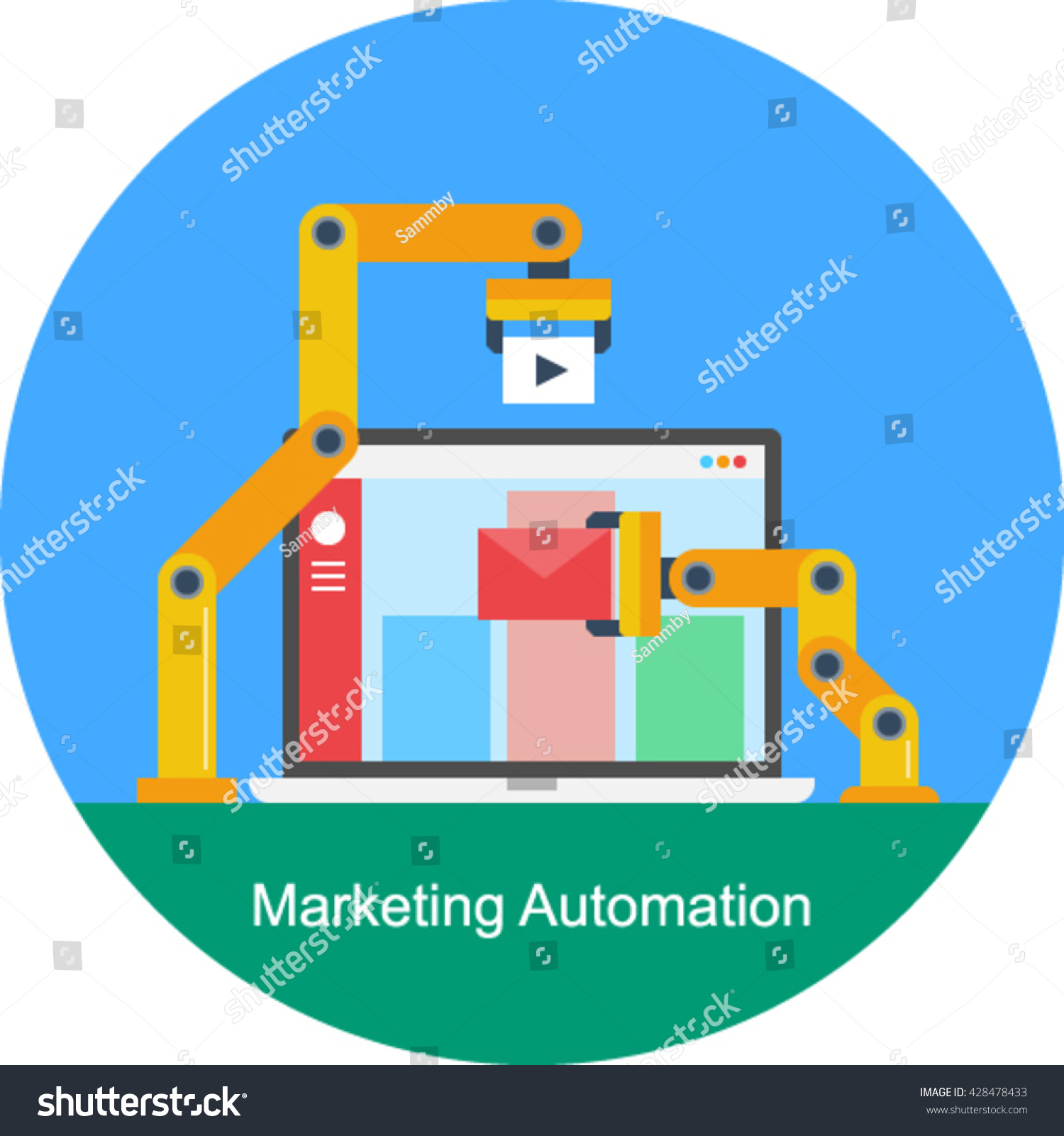 Marketing Automation Vector Stock Vector (Royalty Free) 428478433