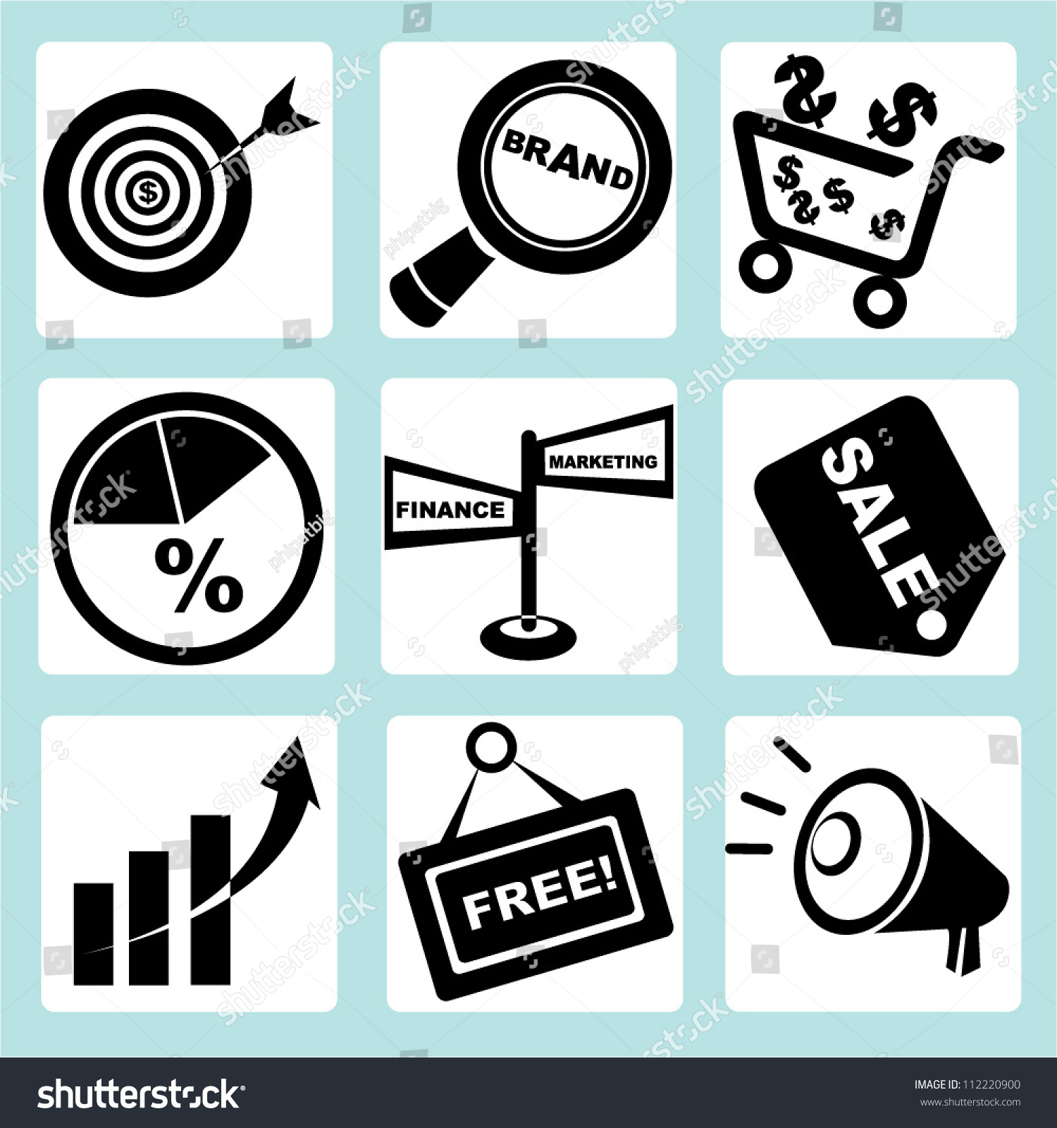Marketing Icon Set Stock Vector Illustration 112220900 : Shutterstock