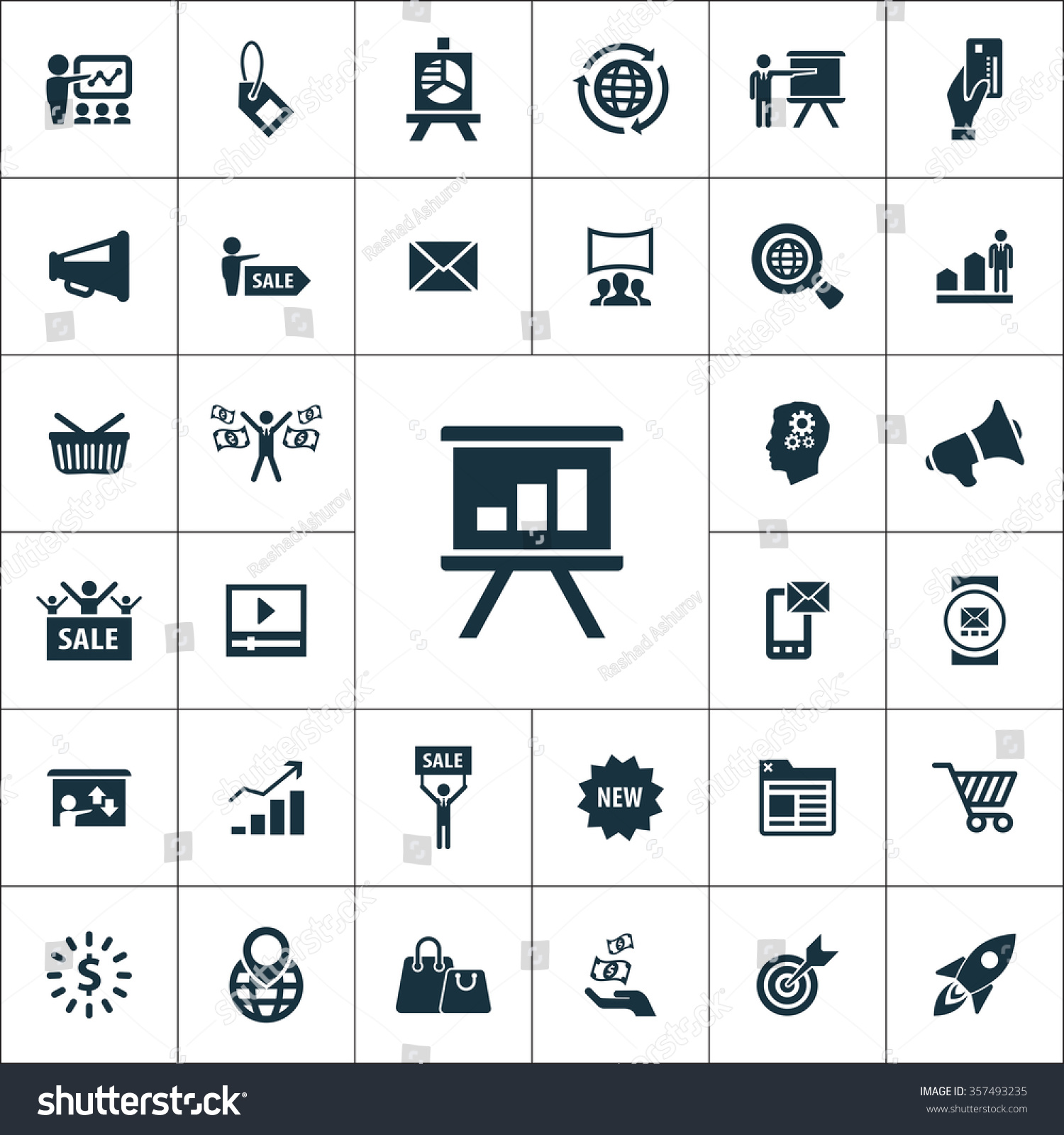 Marketing Icons Vector Set Stock Vector (Royalty Free) 357493235